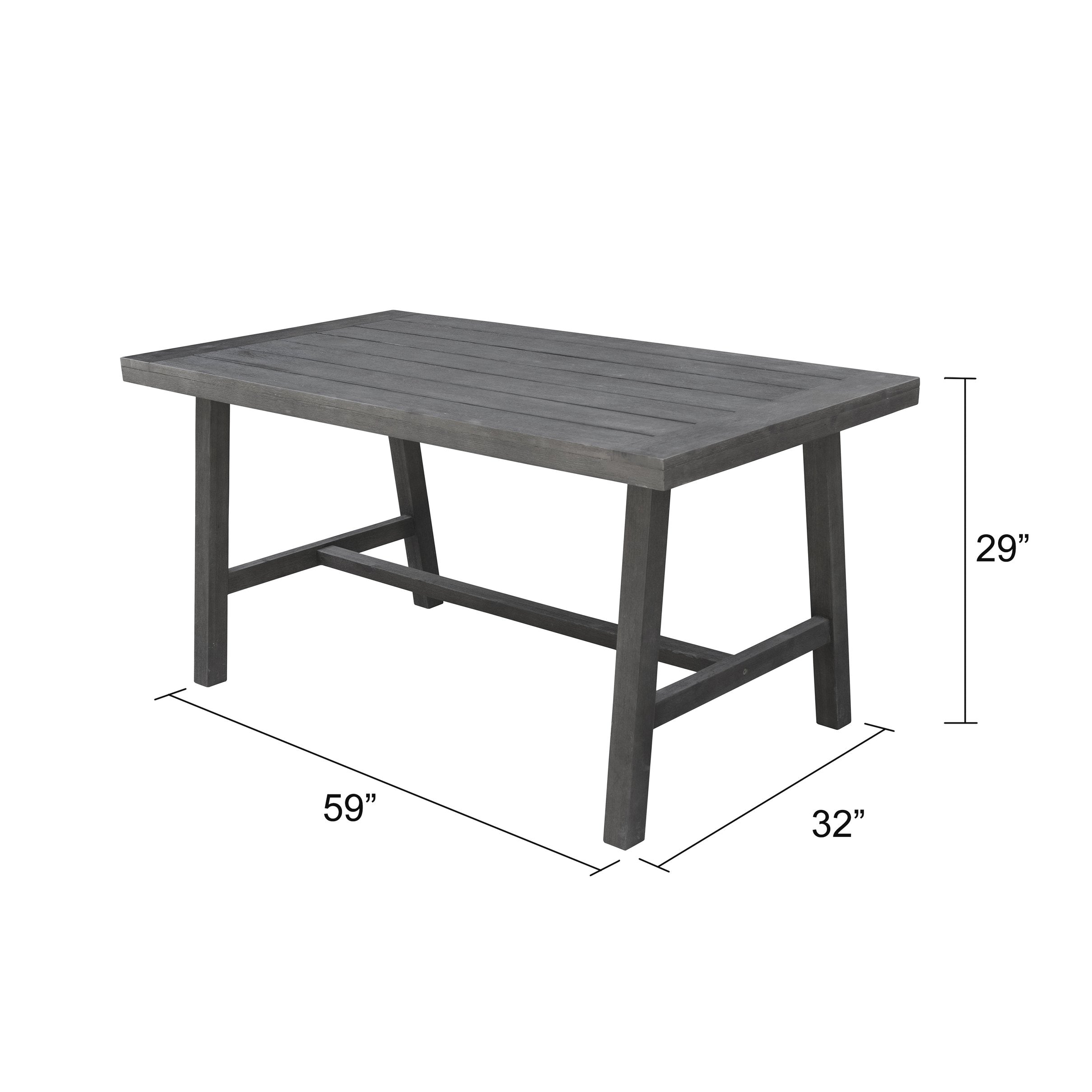 Miami Outdoor Patio Picnic Dining Table - 100% Acacia Hardwood, Durabl