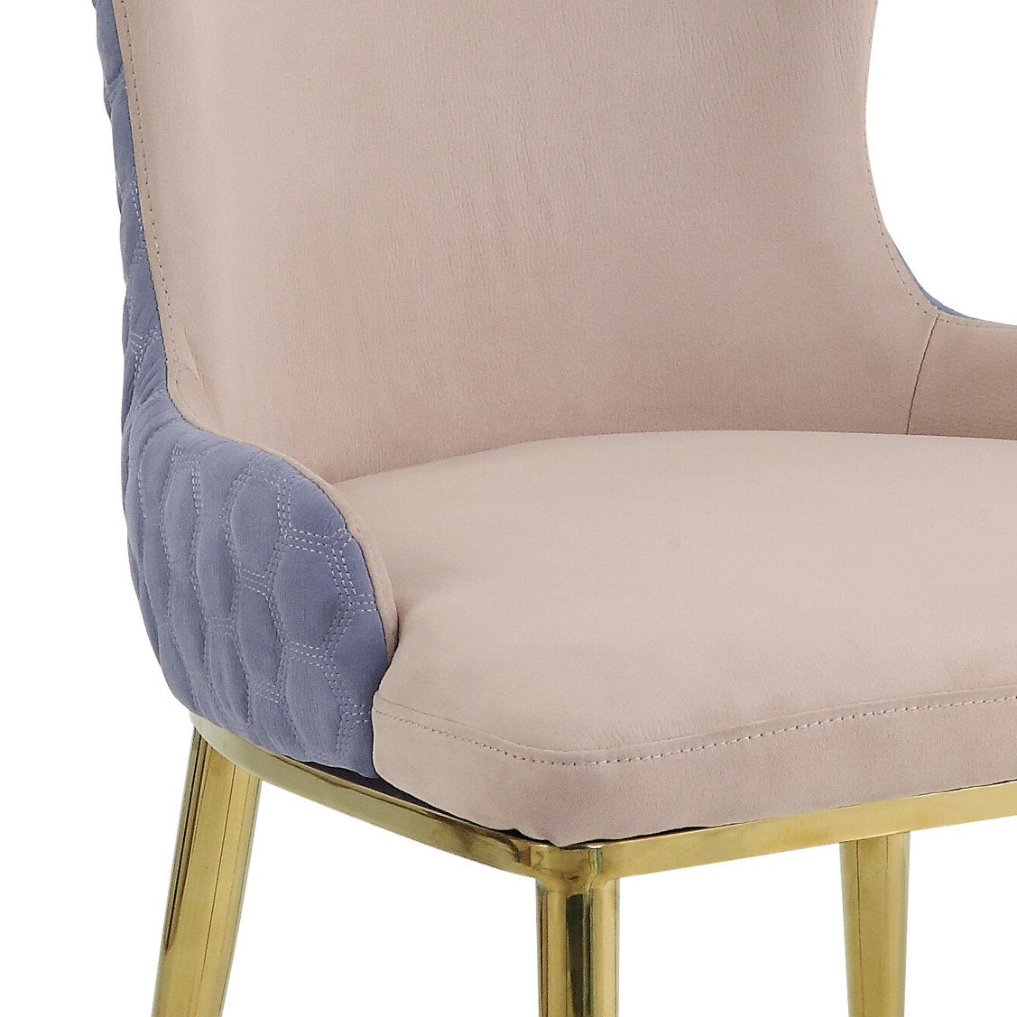 Caolan Lavender Tan & Gold Fabric Side Chairs Set Of 2 — Padded Wingba