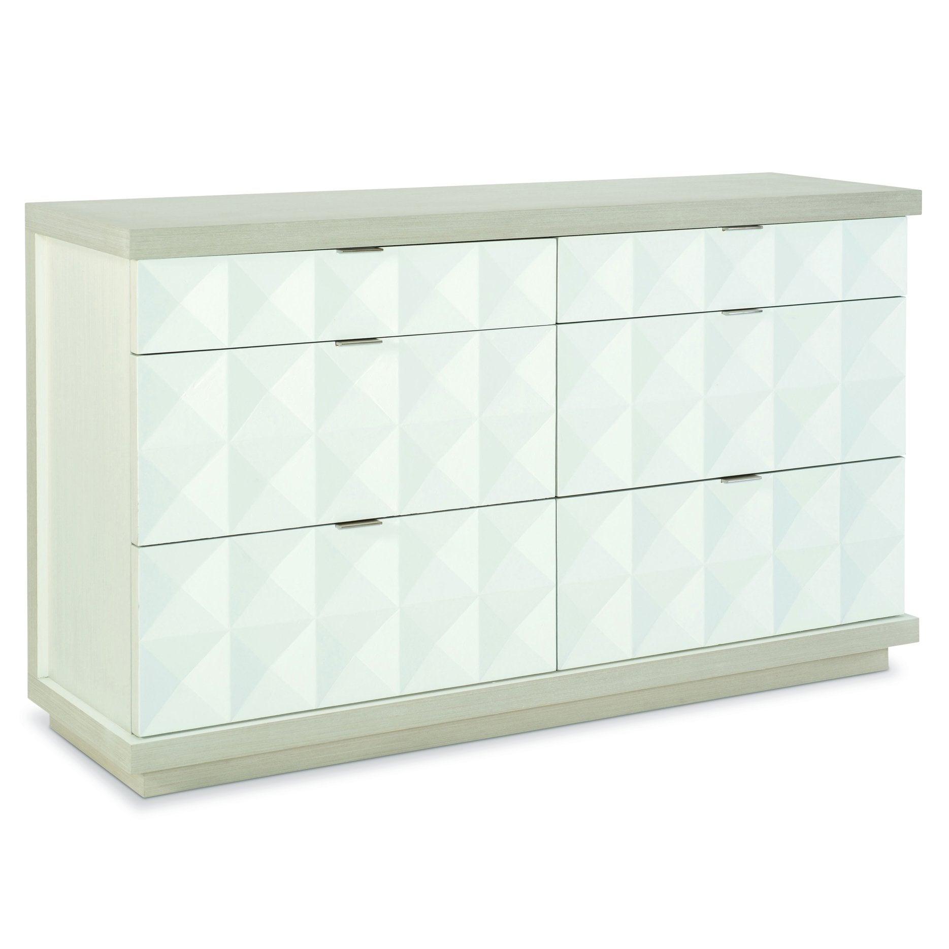 Bernhardt Axiom Patterned Dresser With 3-D Inverted Pyramid Drawers, D