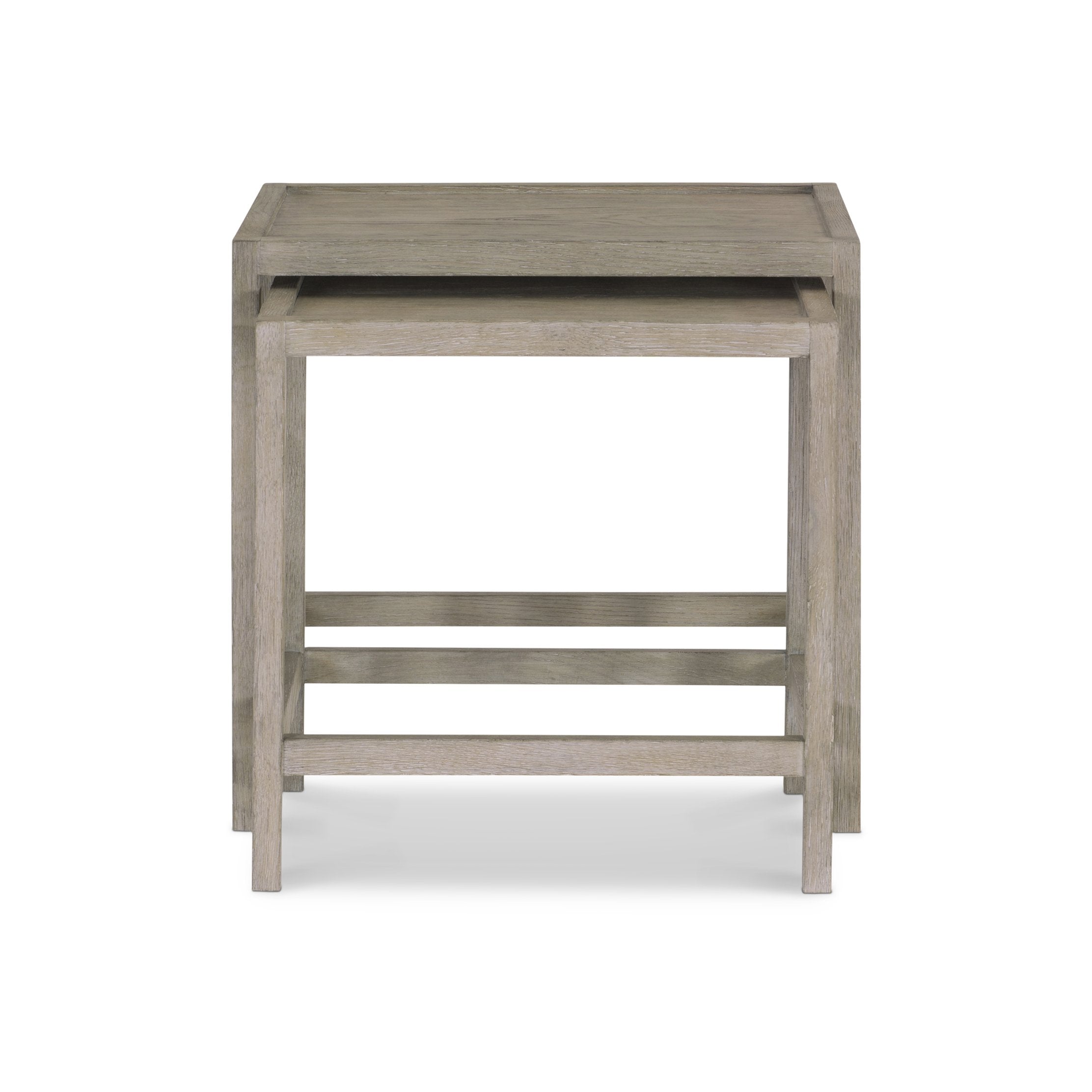 Bernhardt Albion Nesting Table Set — Wire-Brushed Cerused White Oak En