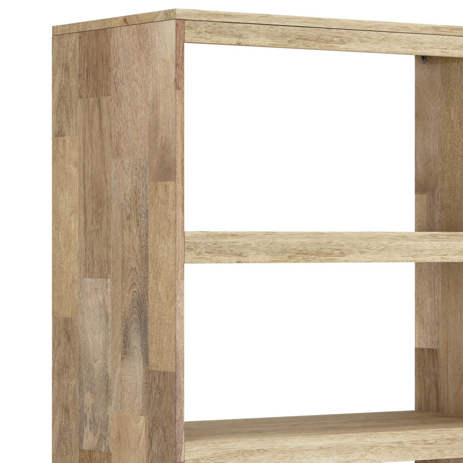 Jager Mid-Century Bookshelf with Doors - Mango Wood & Brass Inlay, Sof