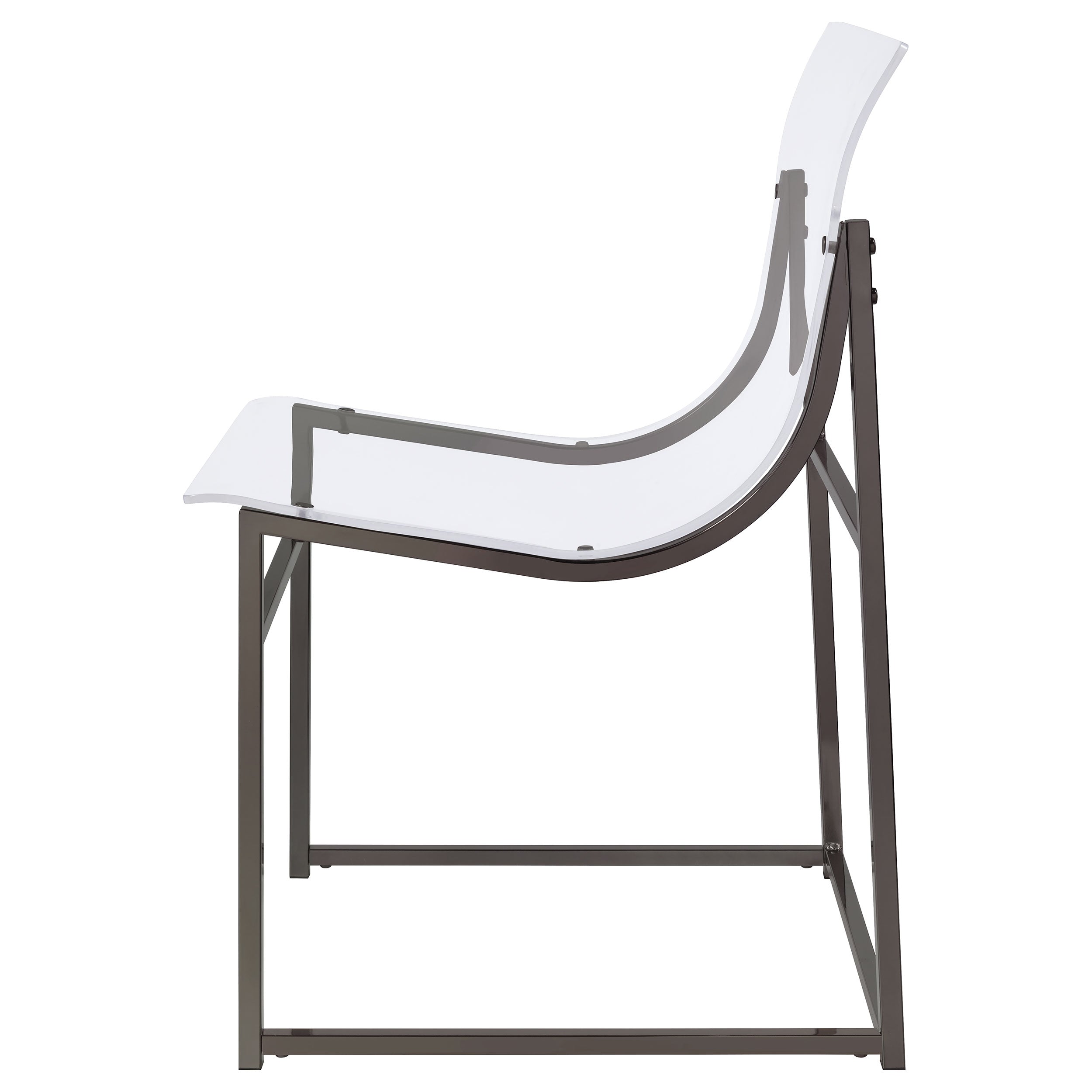 Fancher Black Nickel Acrylic Side Chairs Set Of 2 — Pop Art Industrial
