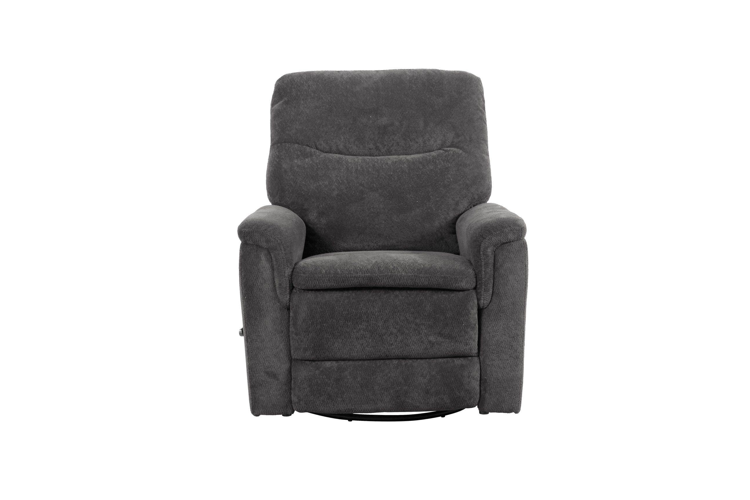Man Wah Cozy Upholstered Swivel Recliner – Stylish Gun Metal Comfort F