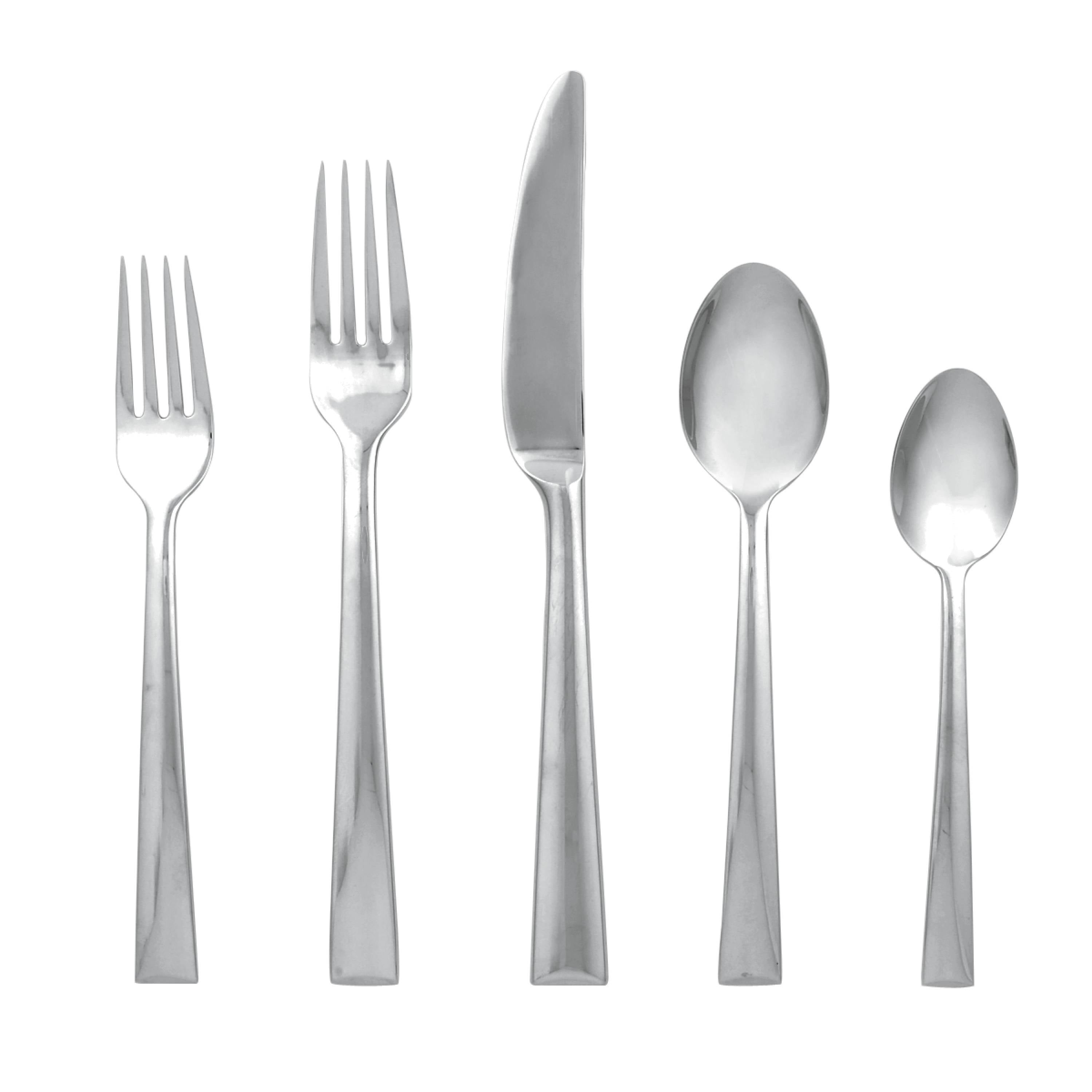 Continental Modern 5-Piece Stainless Steel Dining Set, Elegant & Dishw