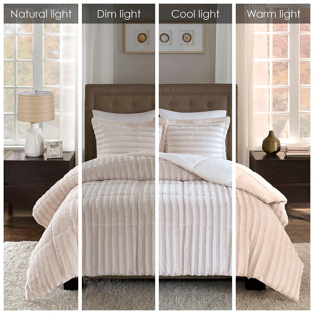 Full/Queen Duke Faux Fur Comforter Set — OEKO-TEX Certified Plush Luxu