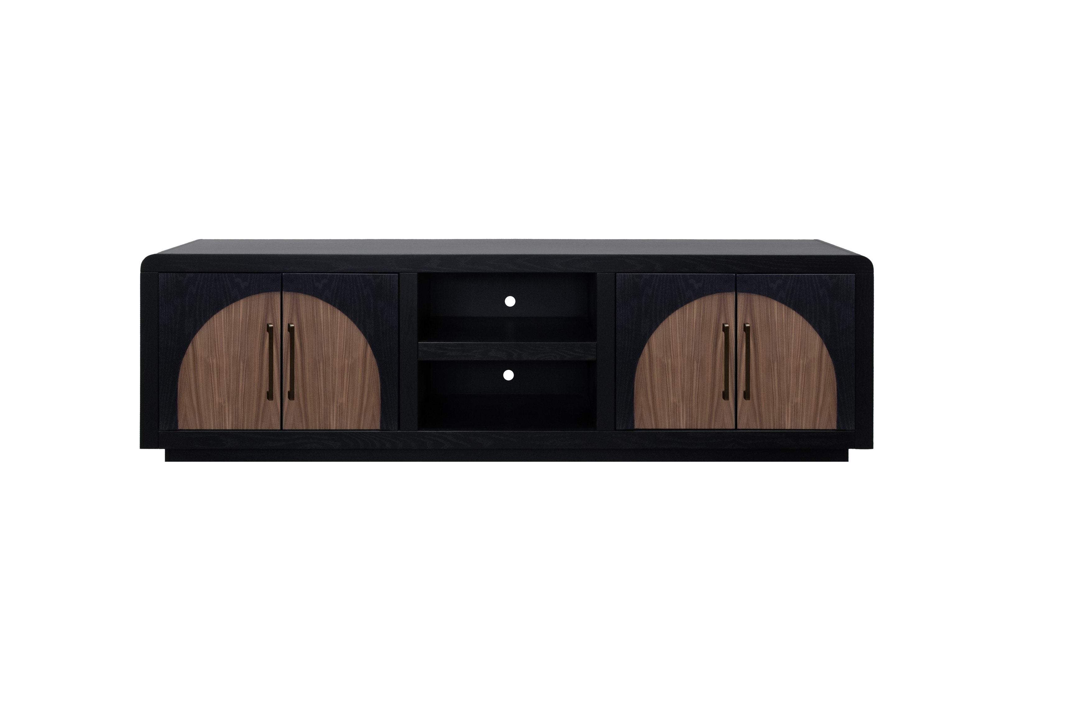Eclipse 92" Tv Stand Console For Tvs Up To 100" — Solid Oak & Walnut T