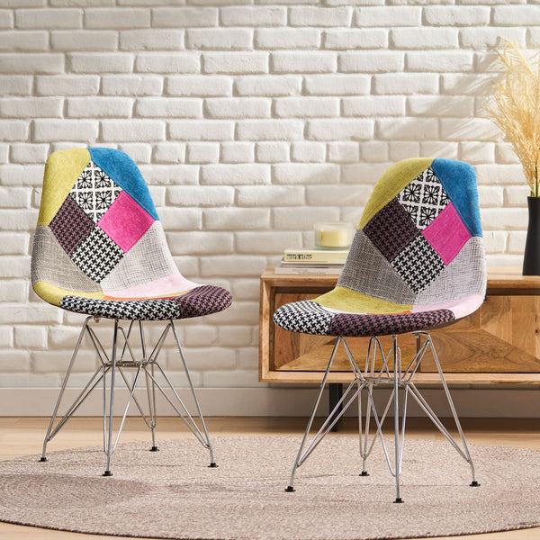 Christopher Knight Home® Bohemian Patchwork Fabric Chair with Chrome L ...