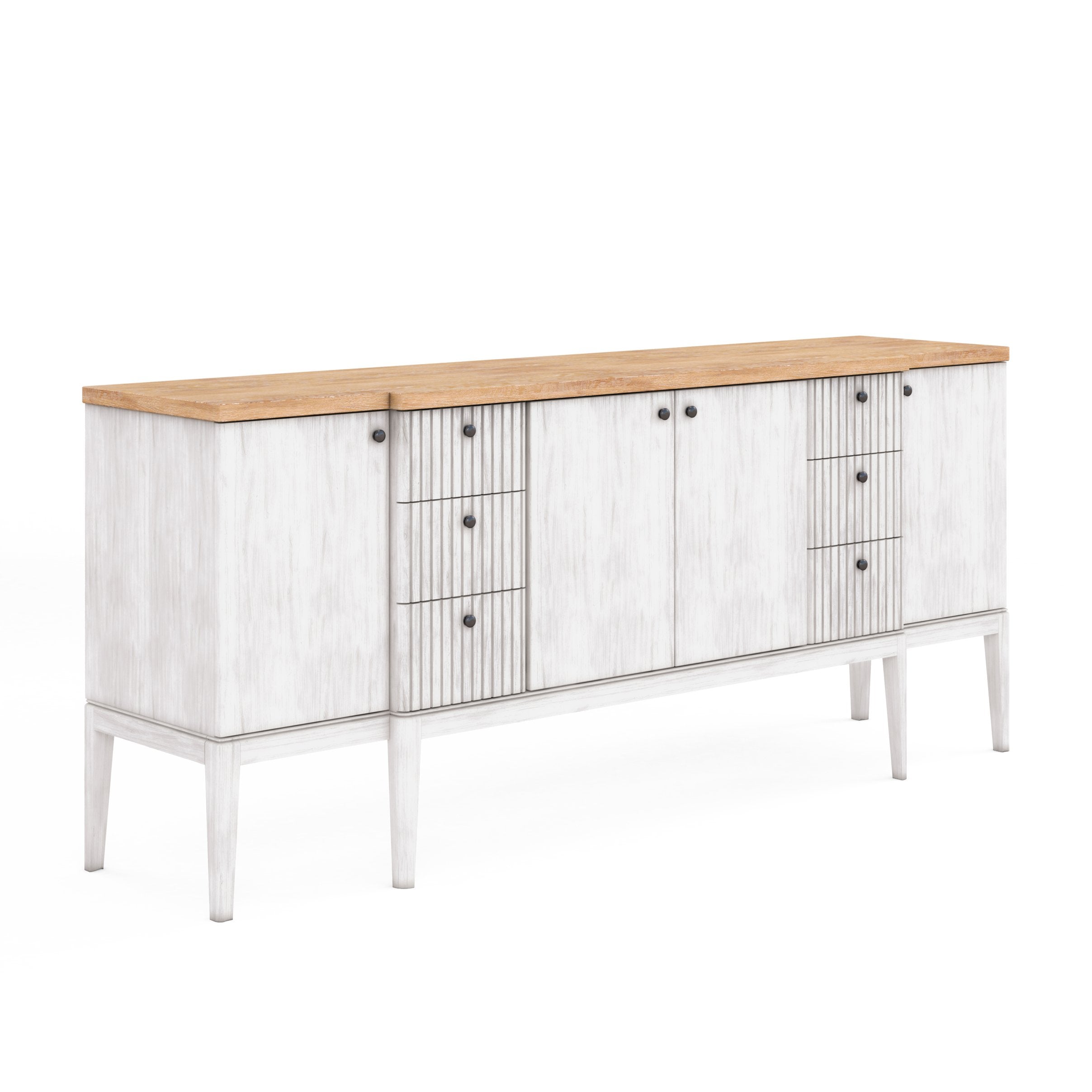 Post Elegant Two-Tone Sideboard with Adjustable Shelves, Dovetail Draw