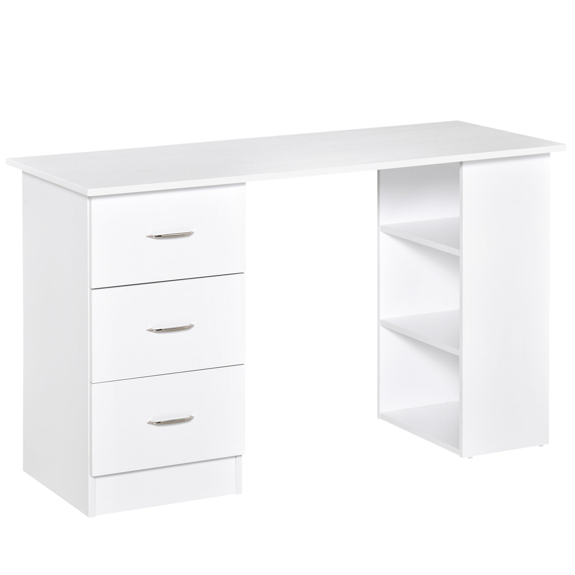HOMCOM 47" Modern Computer Desk Bookcase Combo with 3 Drawers, 3 Shelv