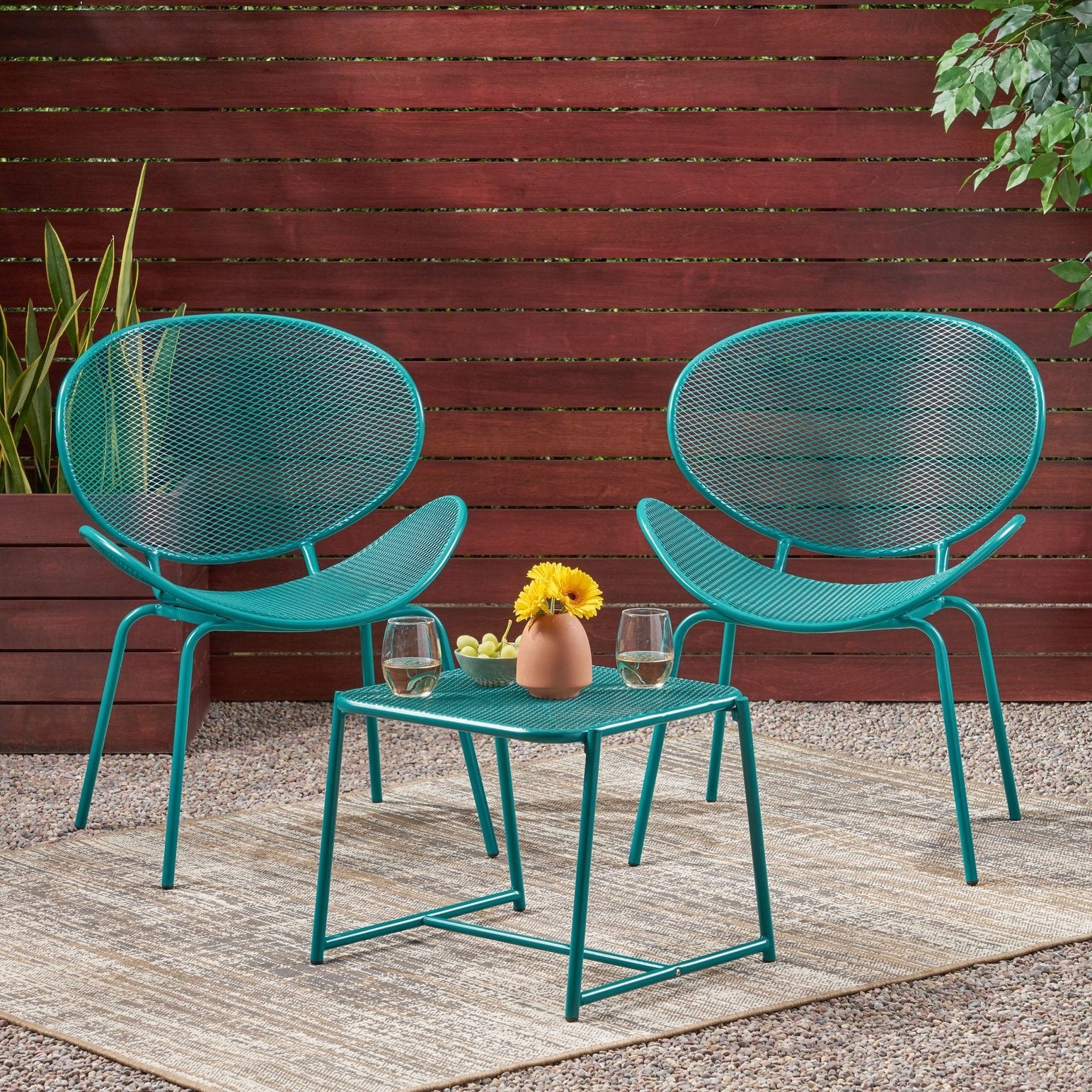 Christopher Knight Home® - Elba Modern Mesh Shell Chat Set With Powder