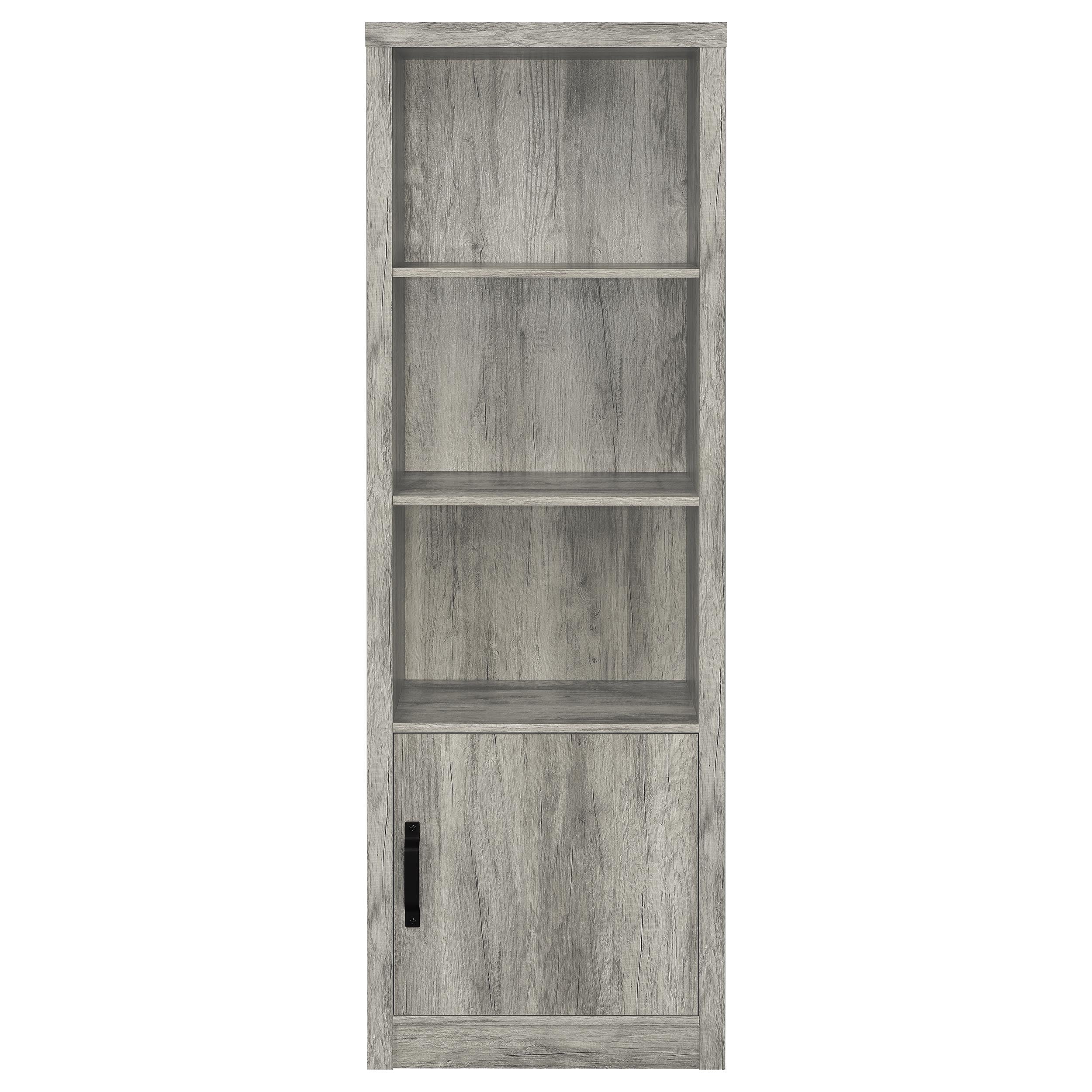 Conifer Slim Grey Driftwood Media Tower with 3 Shelves, Corner Space-S
