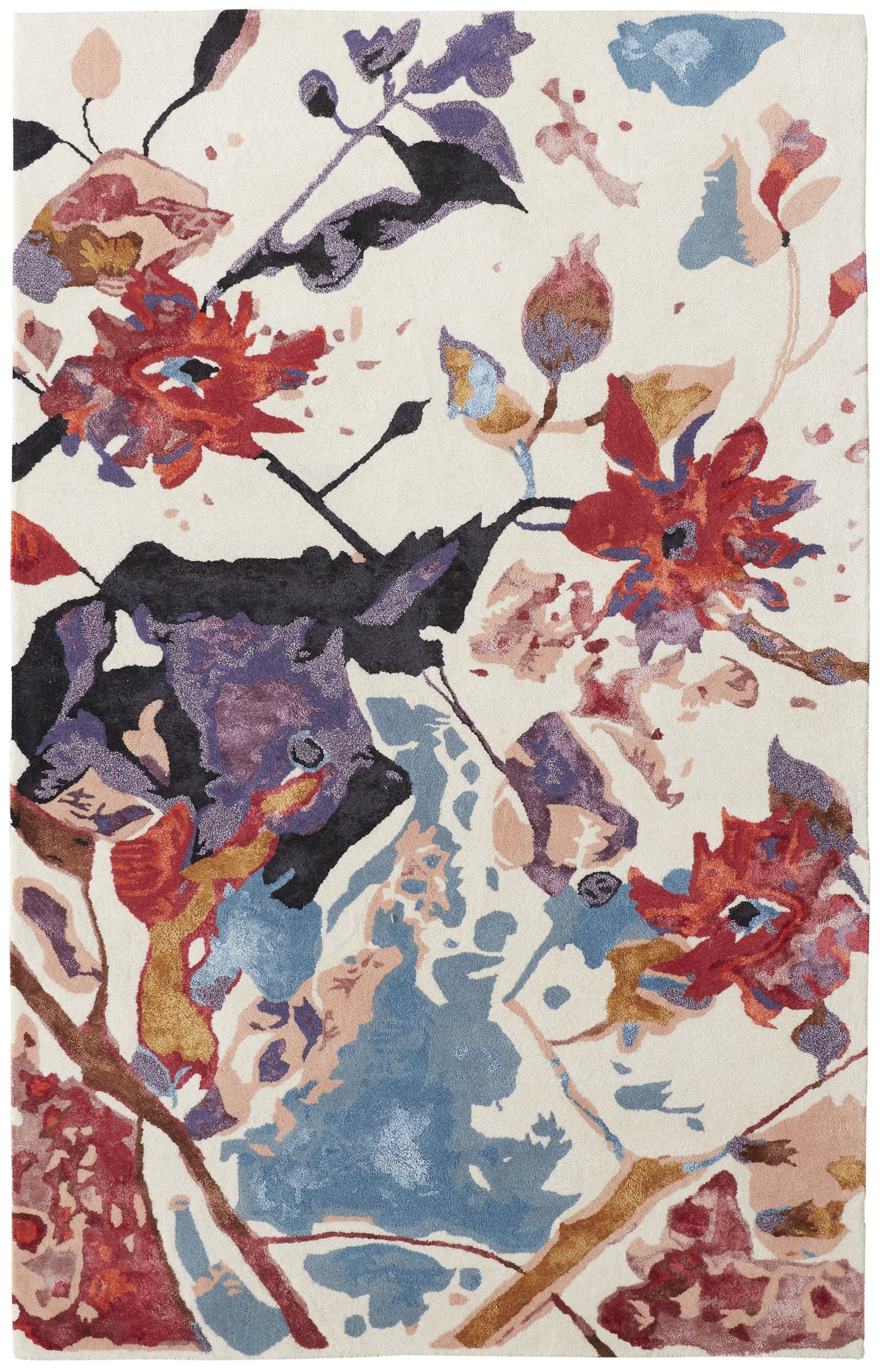 Dafney Hand-Tufted Floral Rug – Vibrant Watercolor Botanical Design in