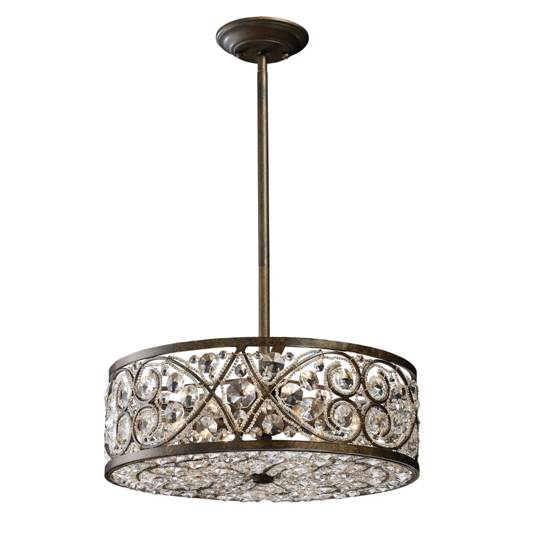 Amherst 17'' Wide 6-Light Chandelier - Elegant Antique Bronze & Crysta