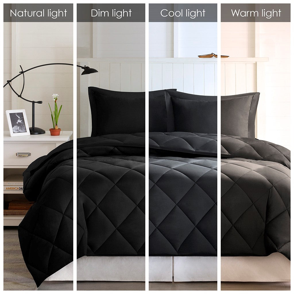 Full/Queen Essentials Larkspur 3M Scotchgard Diamond Quilted Reversibl
