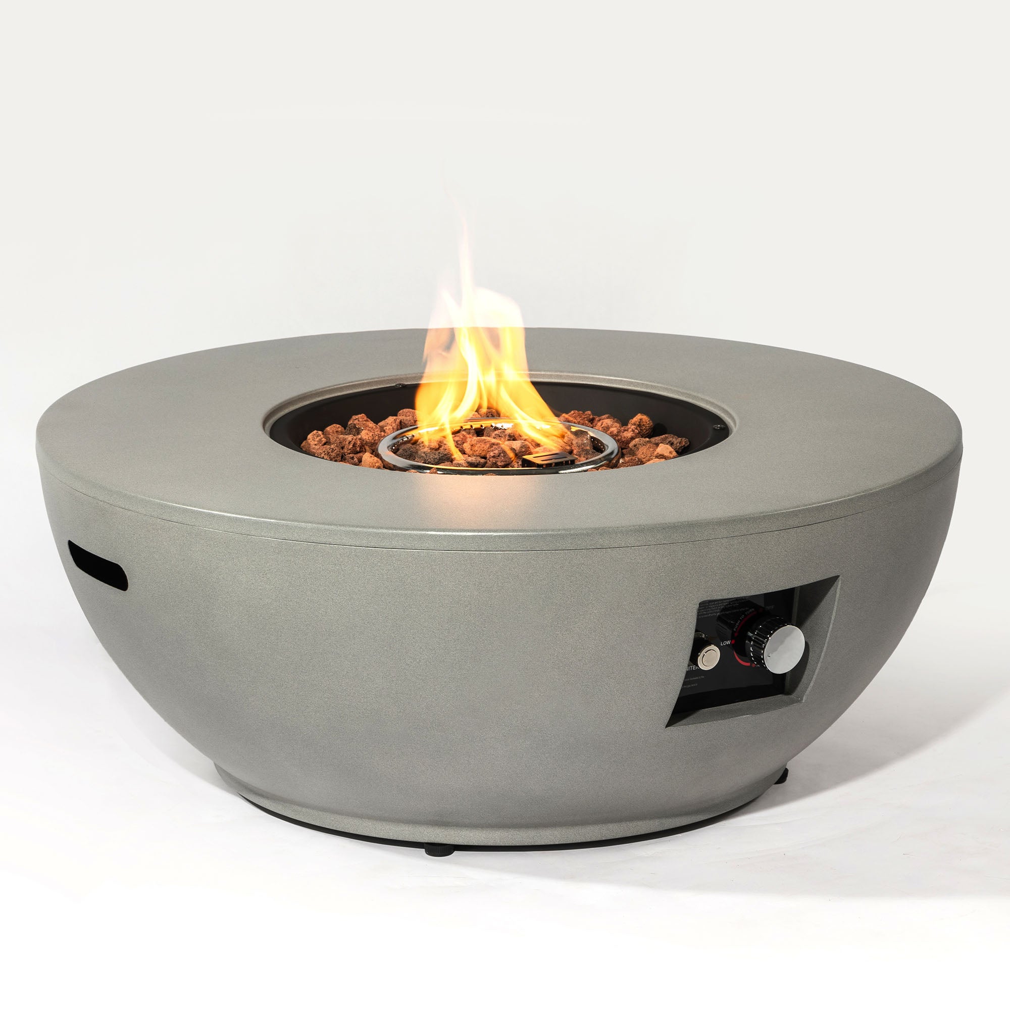 36" 50000 Btu Propane Fire Pit Table With Stainless Burner, Lava Rocks