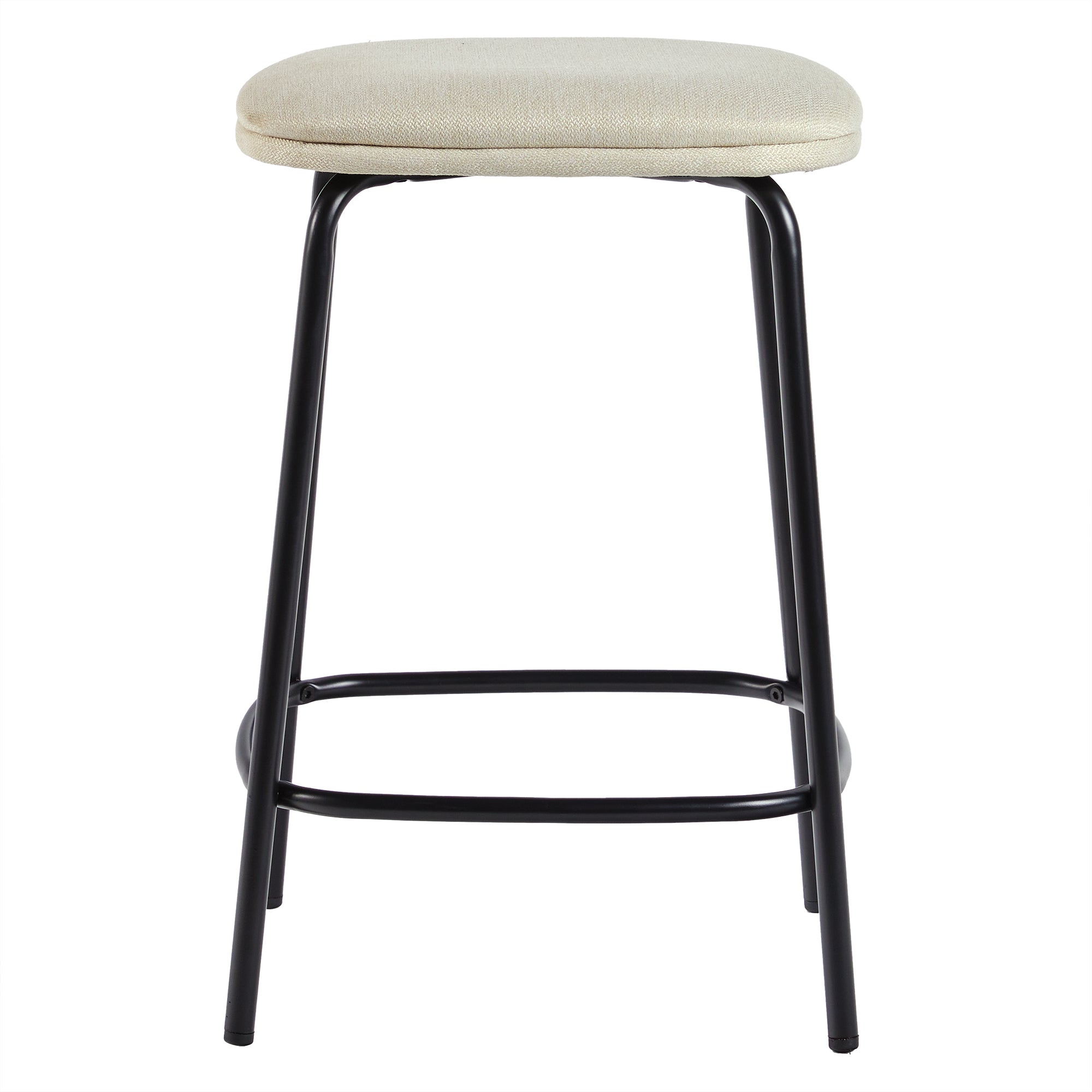 Walker Edison Modern Ivory Counter Stools, Set of 2 - Durable Steel, U