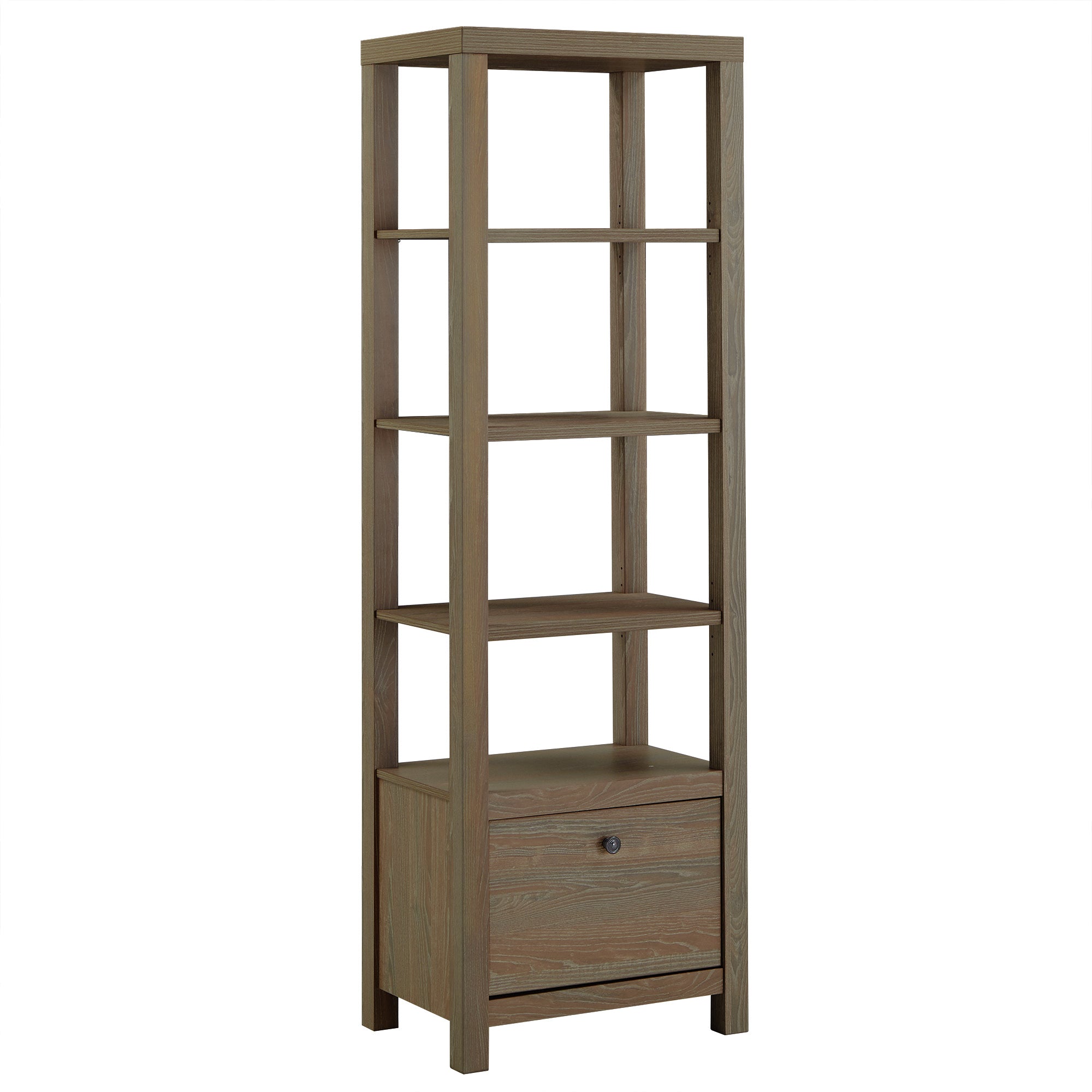 Mackinley Stylish 4-Tier/5-Tier Adjustable Bookshelf with Drawer for C