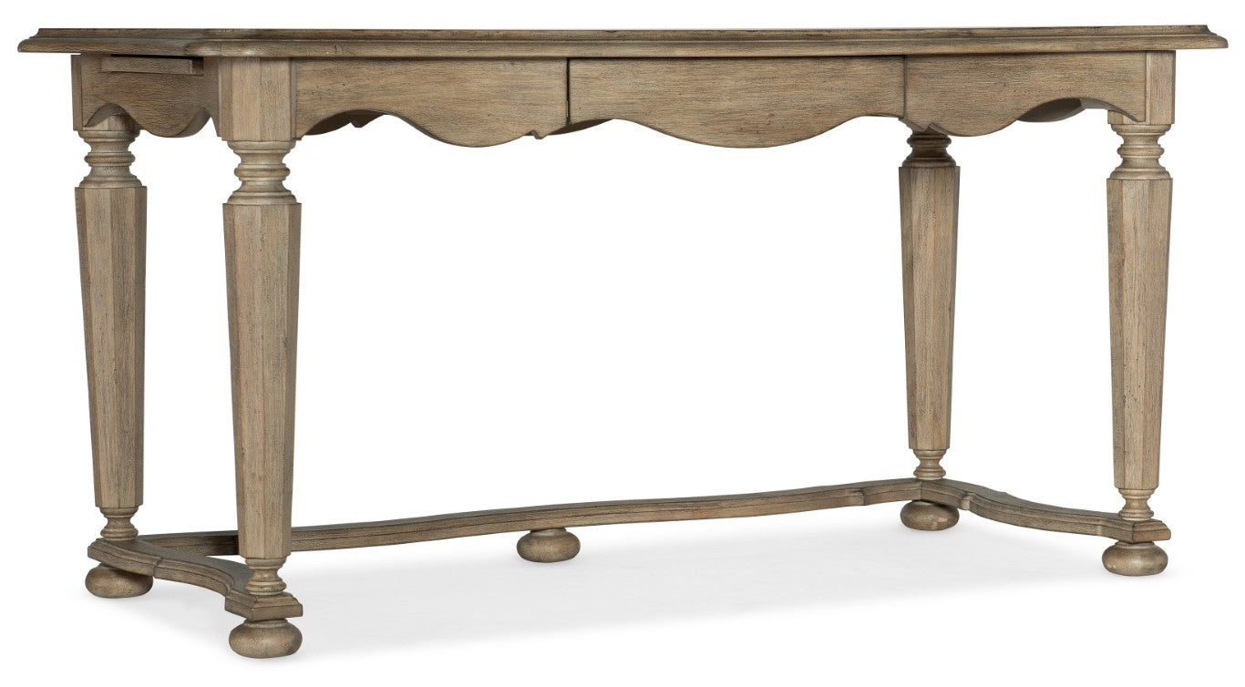 Corsica Rustic Acacia Writing Desk With Reclaimed Finish, Center Drawe