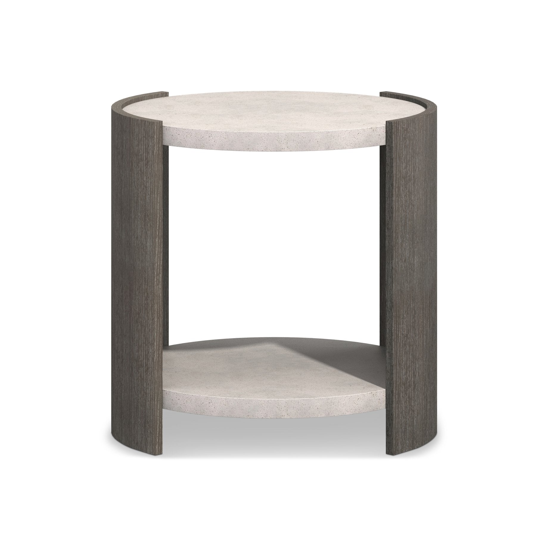 Bernhardt Prado Porcini Side Table With Cast Glass-Reinforced Concrete