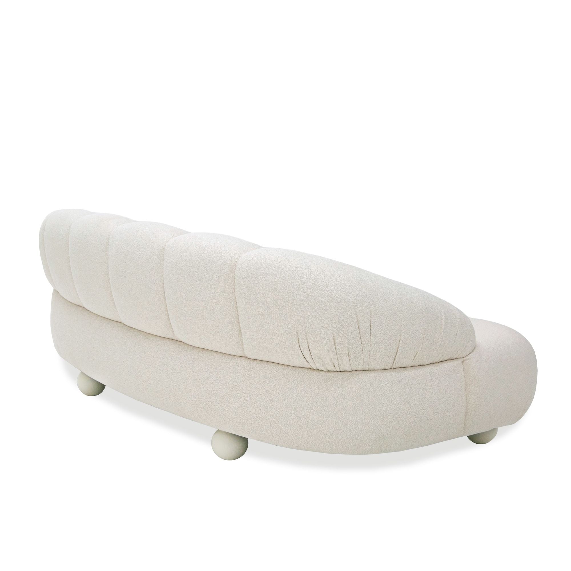 Divani Casa Duran Loveseat - Elegant White Fabric Sofa for Modern Comf