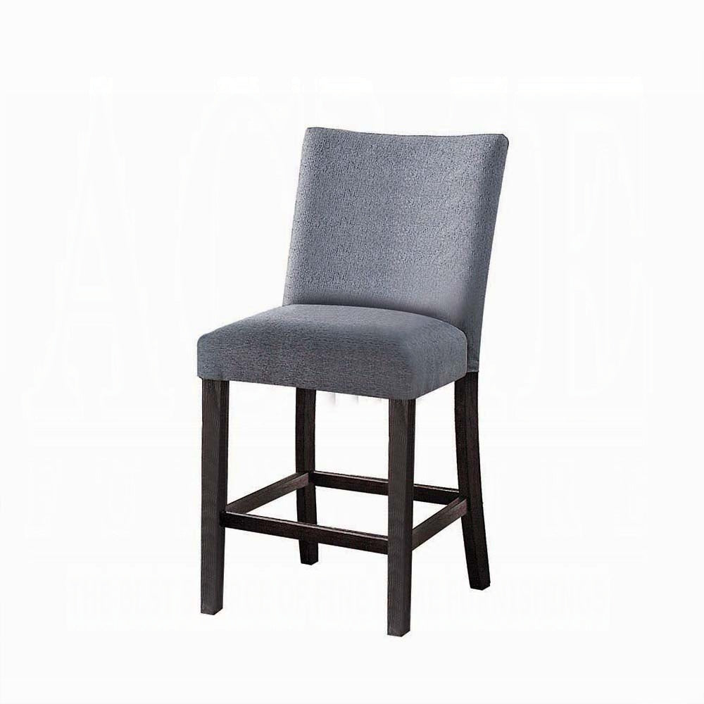 Counter Height Parson Chairs Set Of 2 Gray Fabric Upholstered Counter