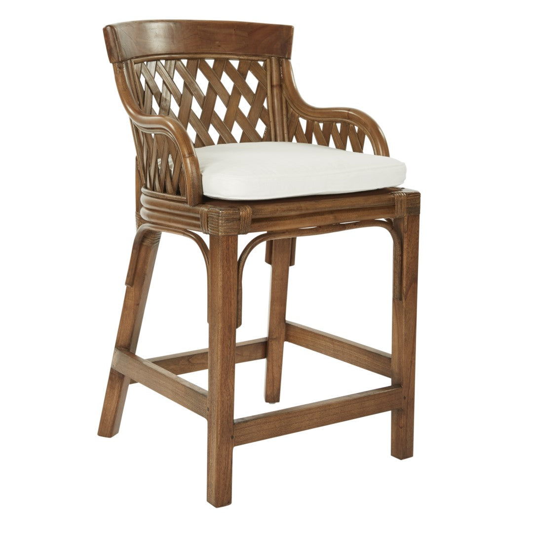Plantation 24" Counter Stool - Stylish Rattan Wicker Frame with Comfor