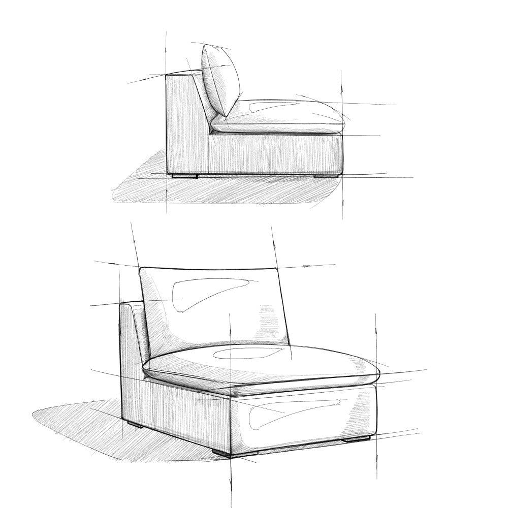Jasmine Modular Center Sofa Module: Cloud Grey Comfort, Versatile Desi