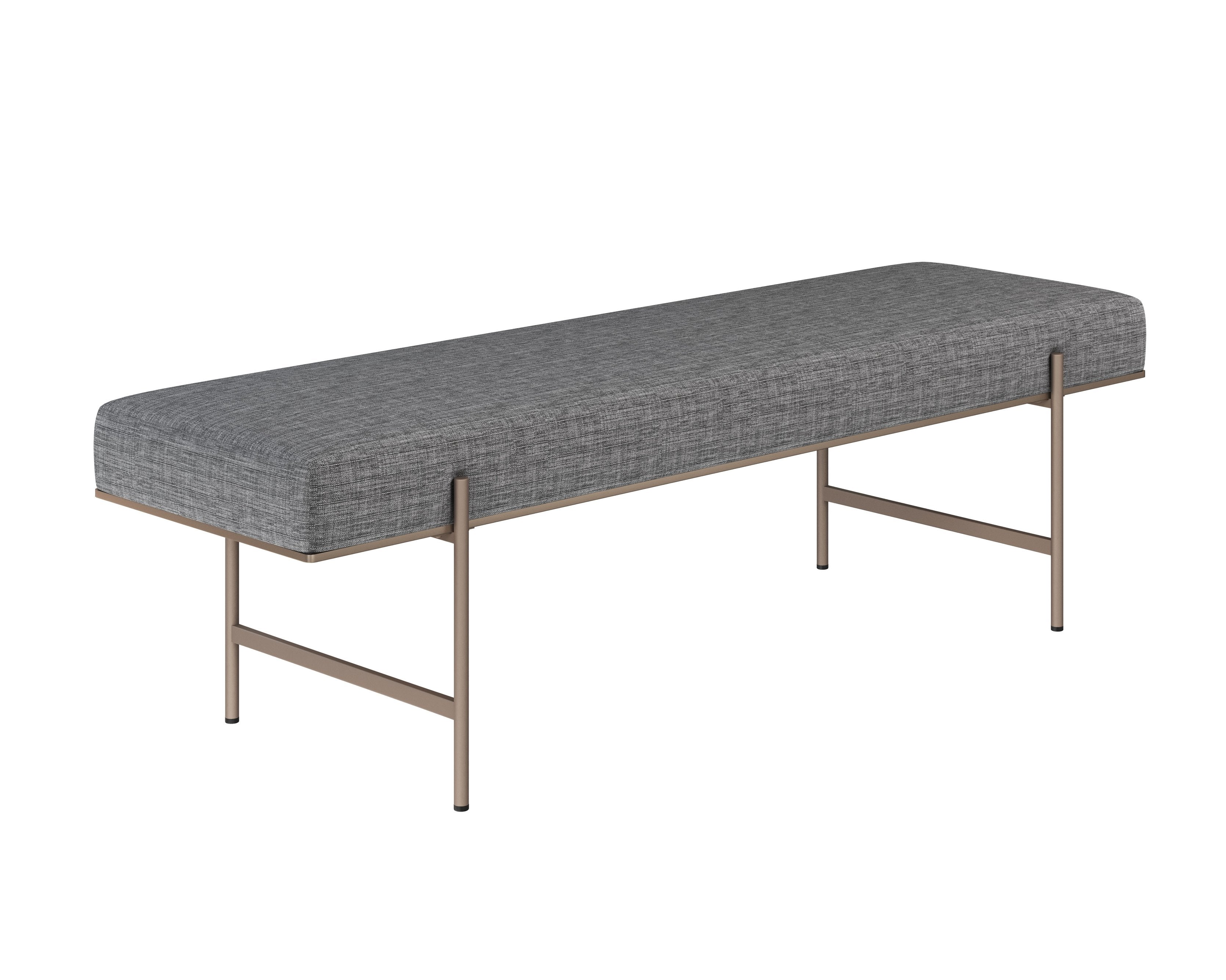 Davian Bench – Modern Clean Lines with Antique Brass Base for Stylish