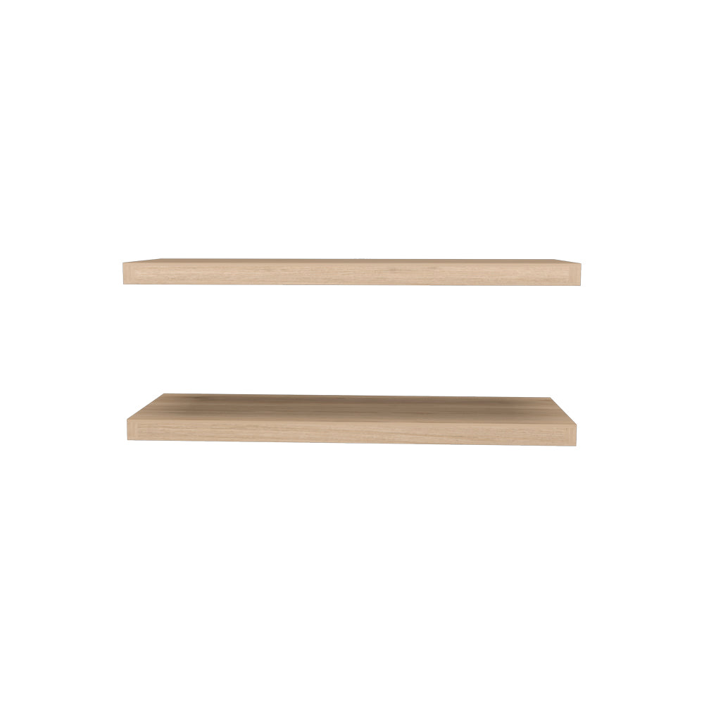 Floating Shelf Dallas Set Of 2 Light Pine Beige Engineered Wood Modern