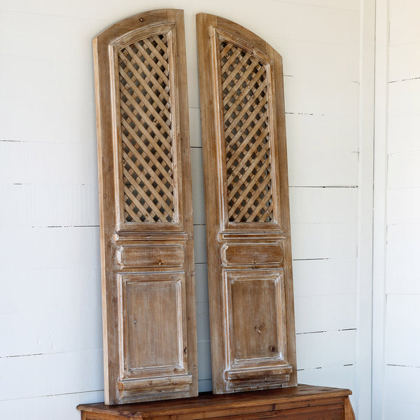 Arched Lattice Work Panels - Set of 2 – English Elm
