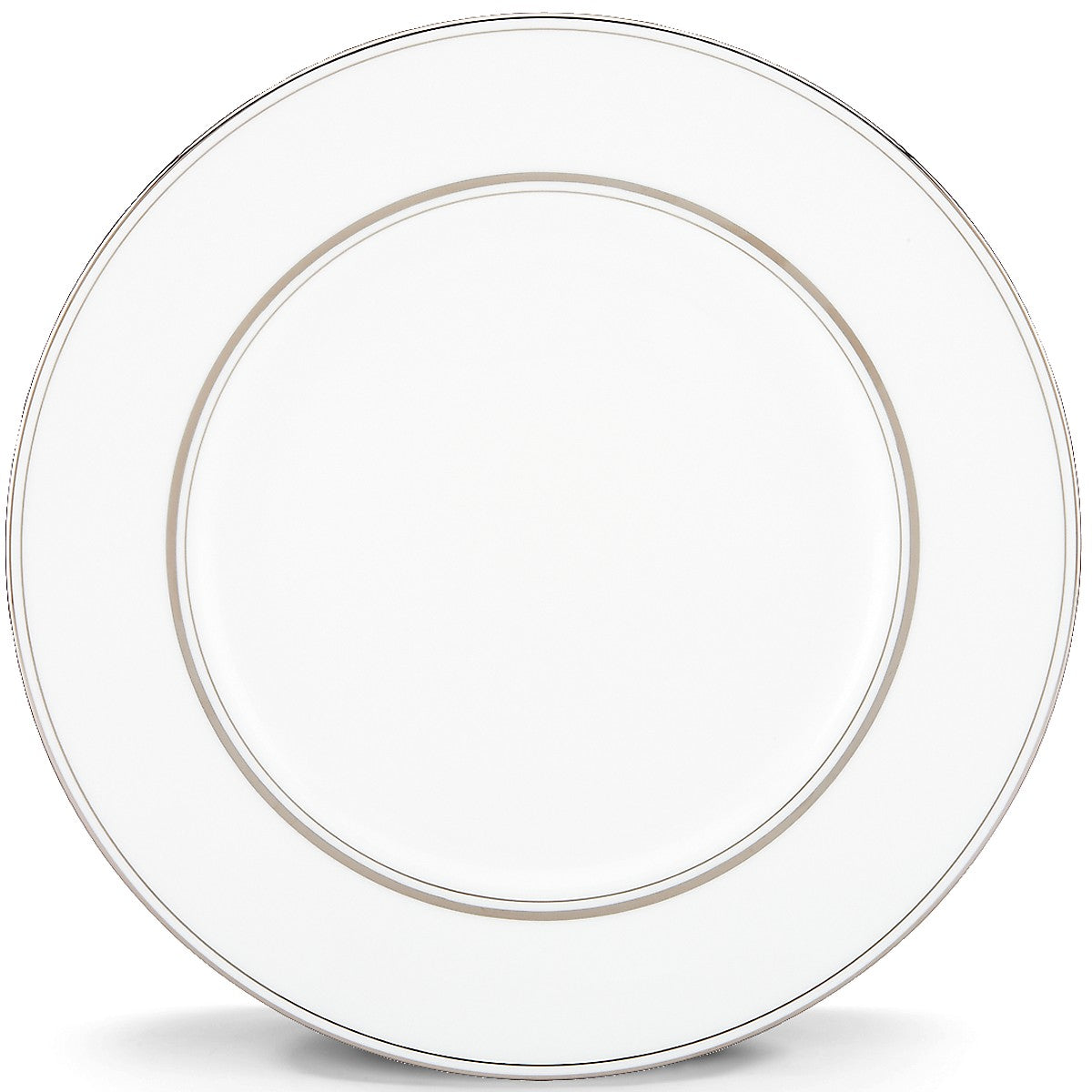 Kate Spade Library Lane Platinum 10.8" Dinner Plate, White Bone China,