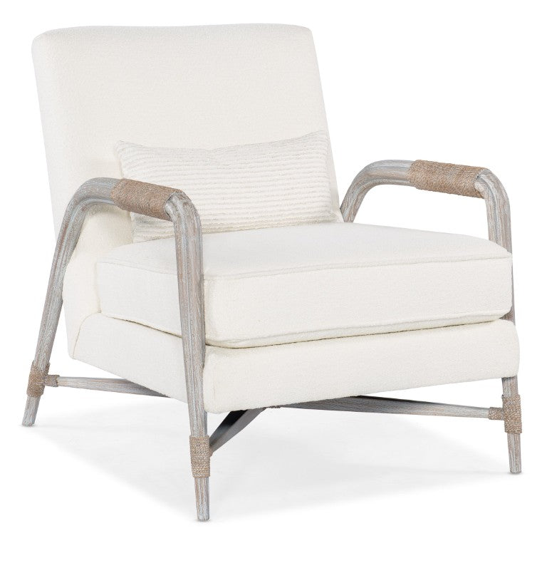 Isla Mid-Century Accent Lounge Chair With Macrame Arctic Upholstery, W