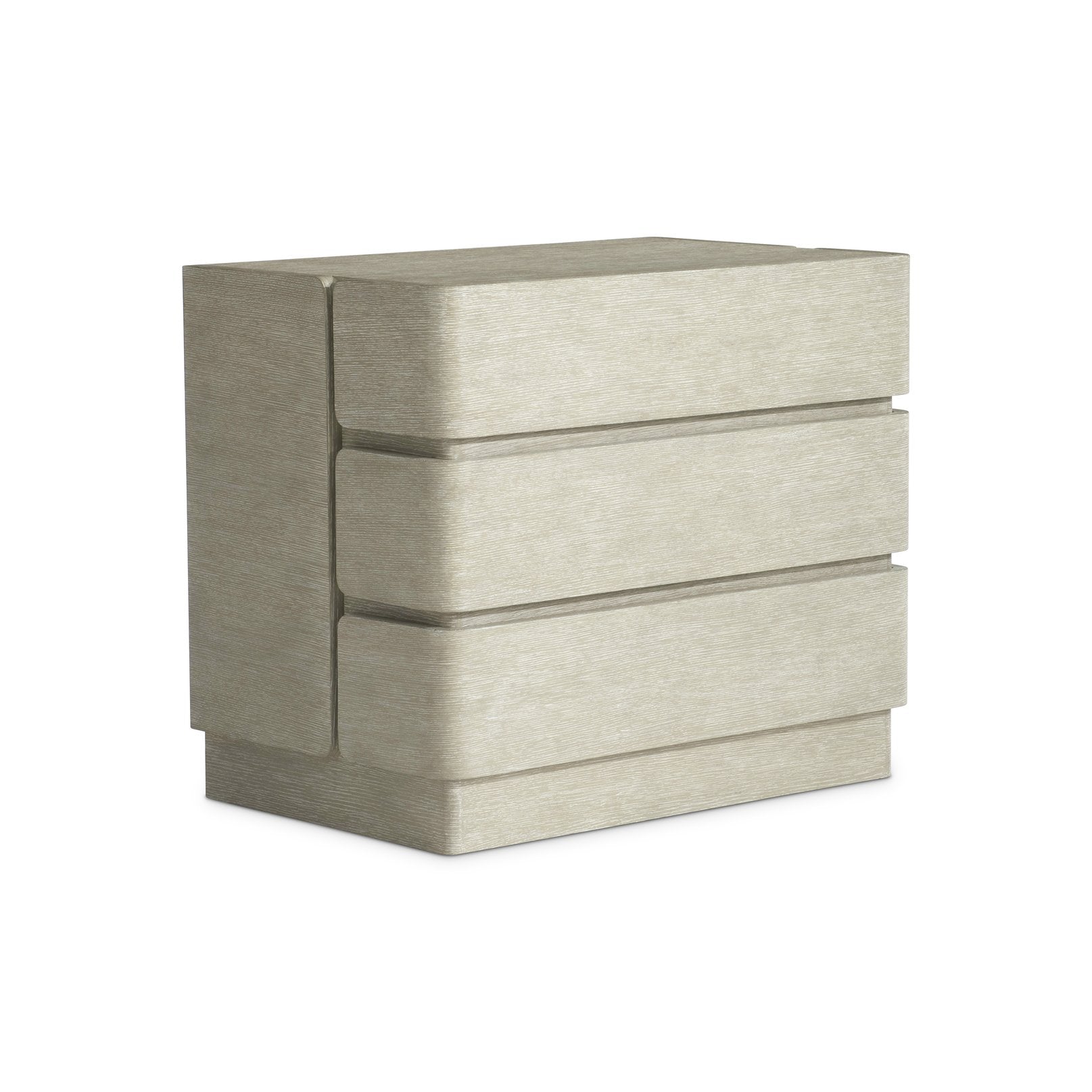 Bernhardt Arcadia Nightstand With Wire-Brushed Oak, 3 Wrap-Around Draw
