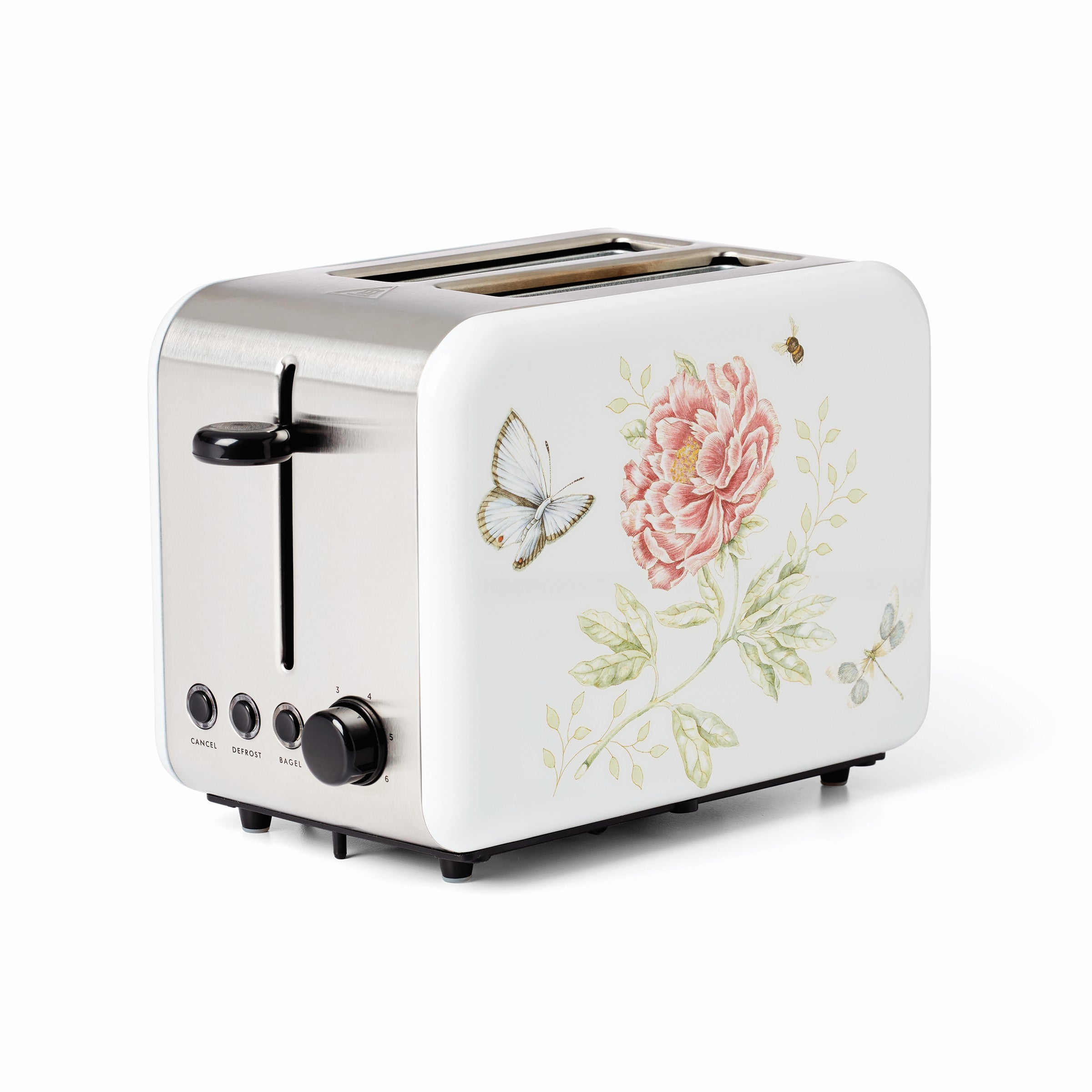 Butterfly Meadow Enamelware Toaster - Lush Floral & Butterfly Design,
