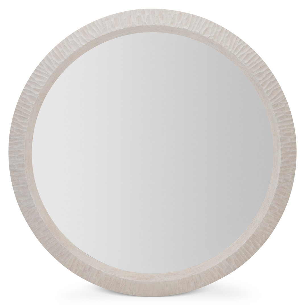 Solaria Mirror - Modern Chiseled Cast Resin Frame with Artistic Circul
