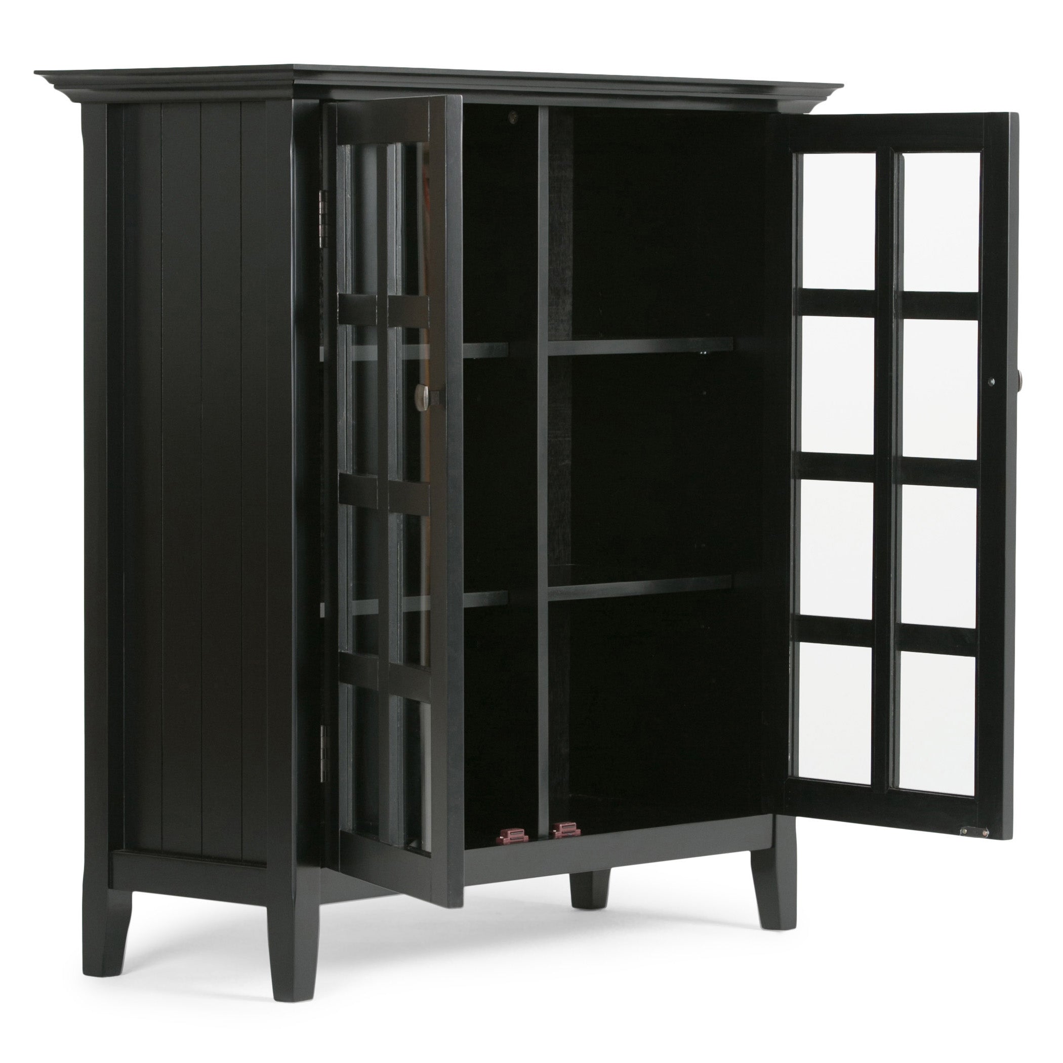 Acadian 39" Wide Solid Wood Transitional Storage Cabinet With Glass Do