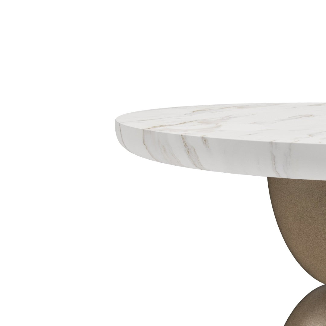 Verge Spot Table - Elegant Marble & Sculpted Metal Accent for Modern L