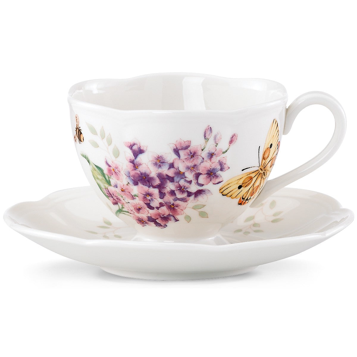 Butterfly Meadow Orange Sulphur Cup and Saucer - Dishwasher & Microwav