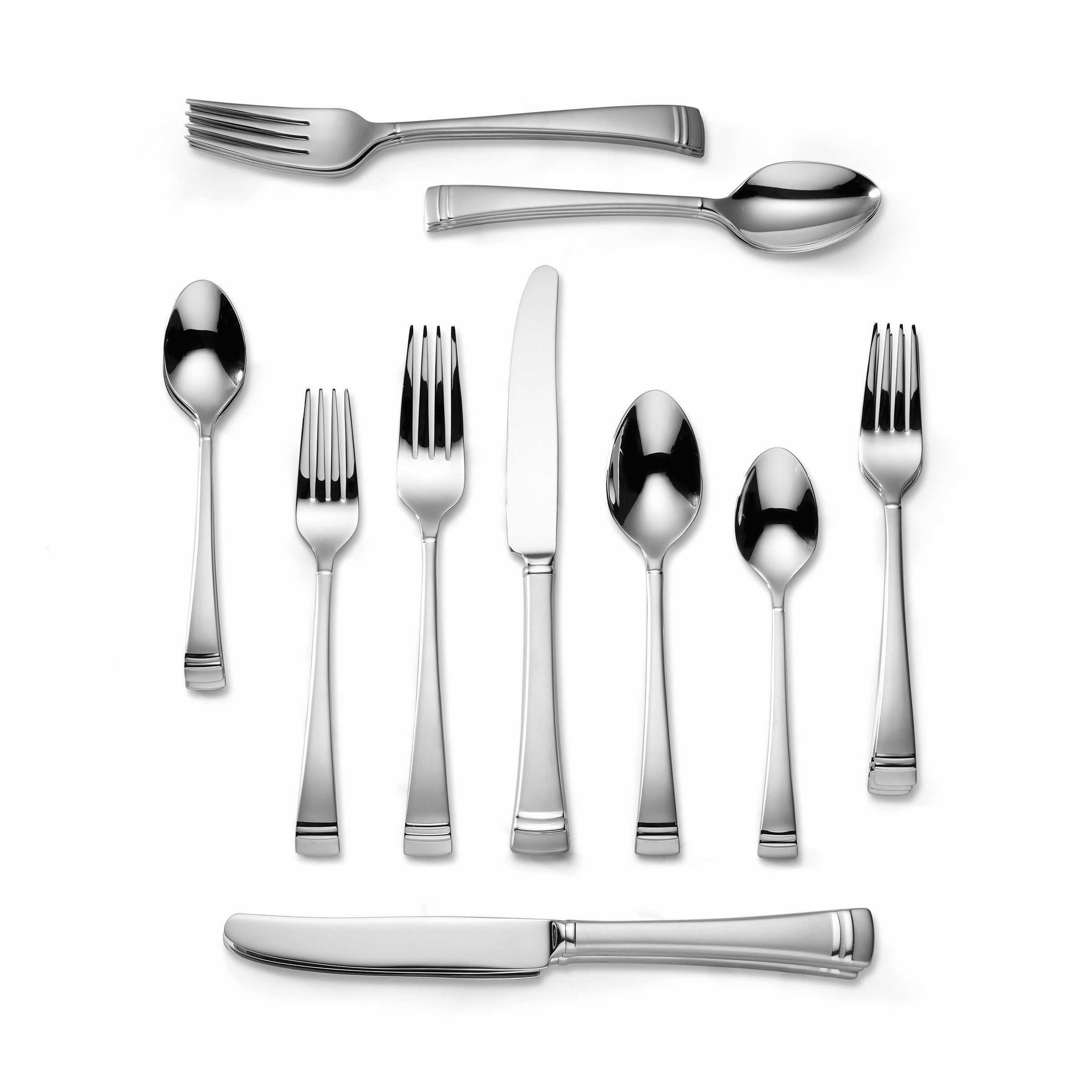 Federal Platinum Frosted 20-Piece Flatware Set, Precious Platinum Acce