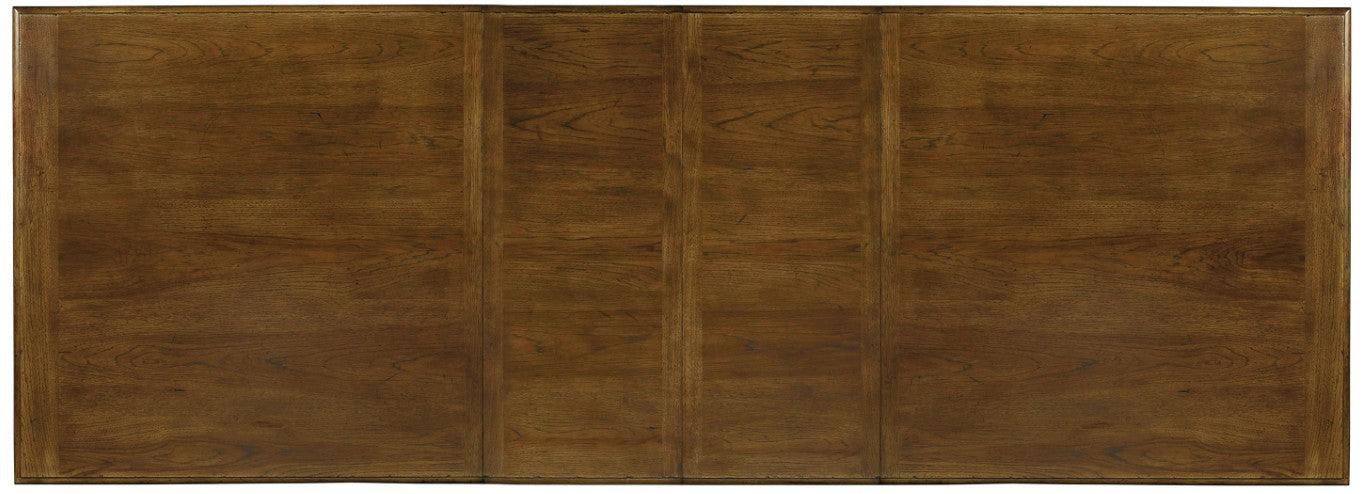 Archivist Rustic Trestle Dining Table With Pecky Pecan Top, Double Ped