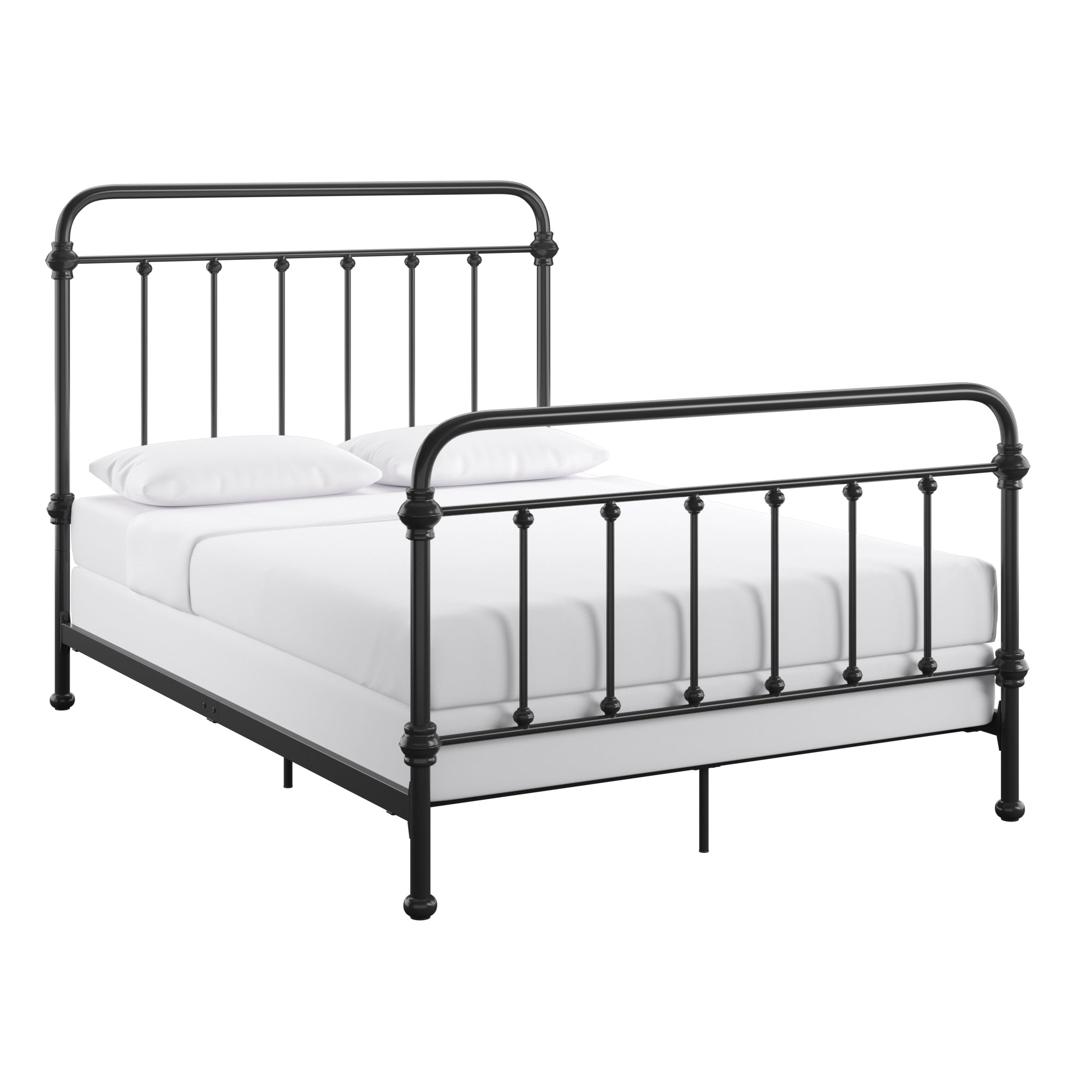 Taylin Elegant Victorian Metal Bed Frame for Timeless Bedroom Style in
