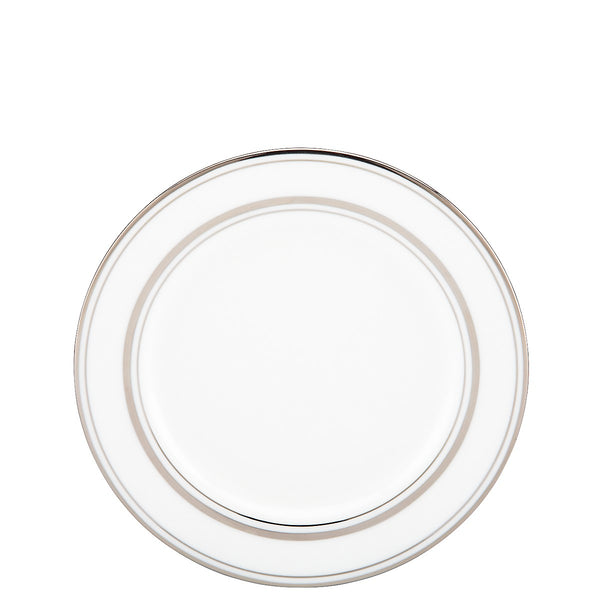 Kate Spade Library Lane Platinum 6.3" Bread Plate, White Bone China, D ...