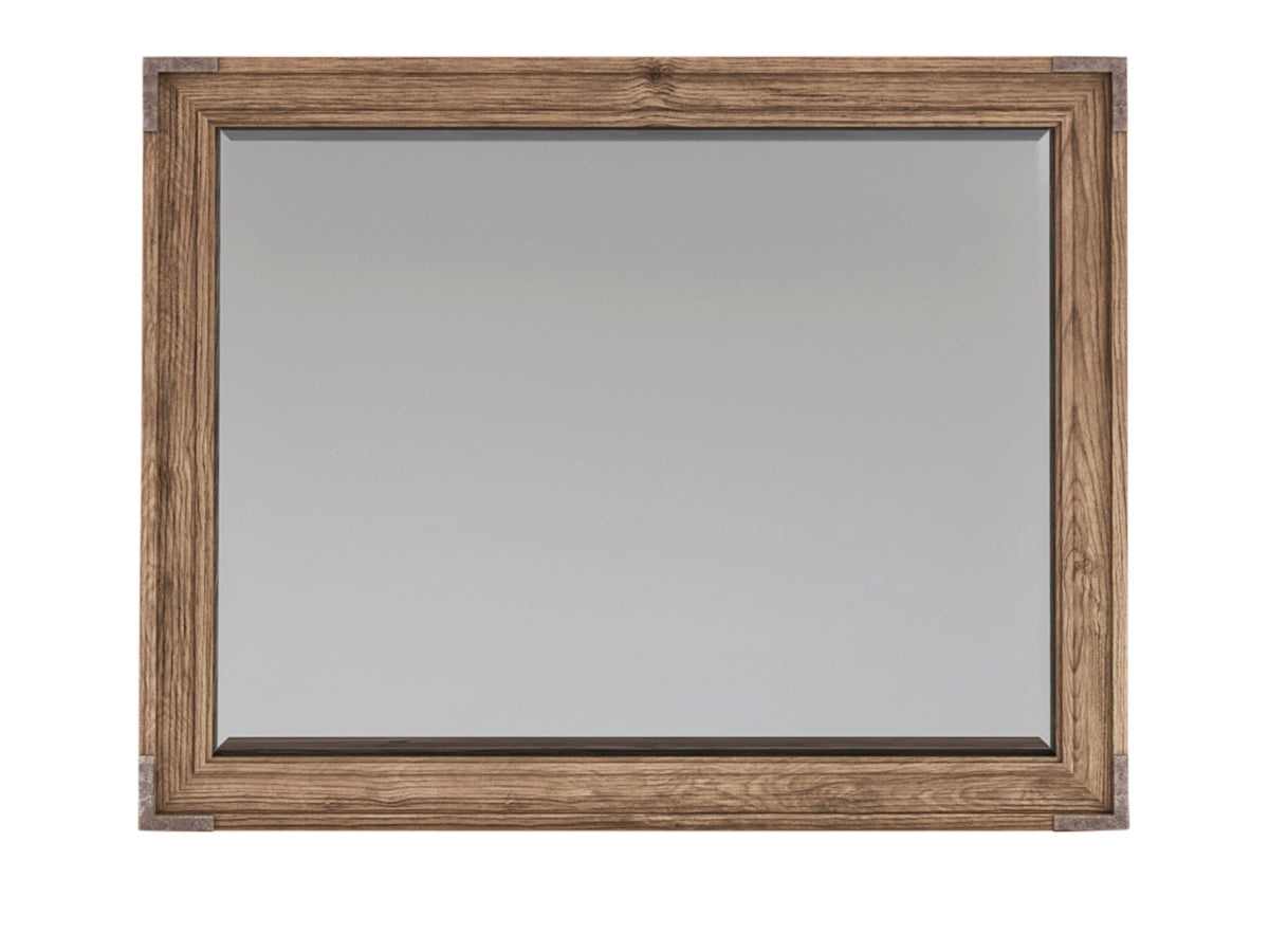 Passage Mirror - Transitional Natural Oak Design with Beveled Edges an