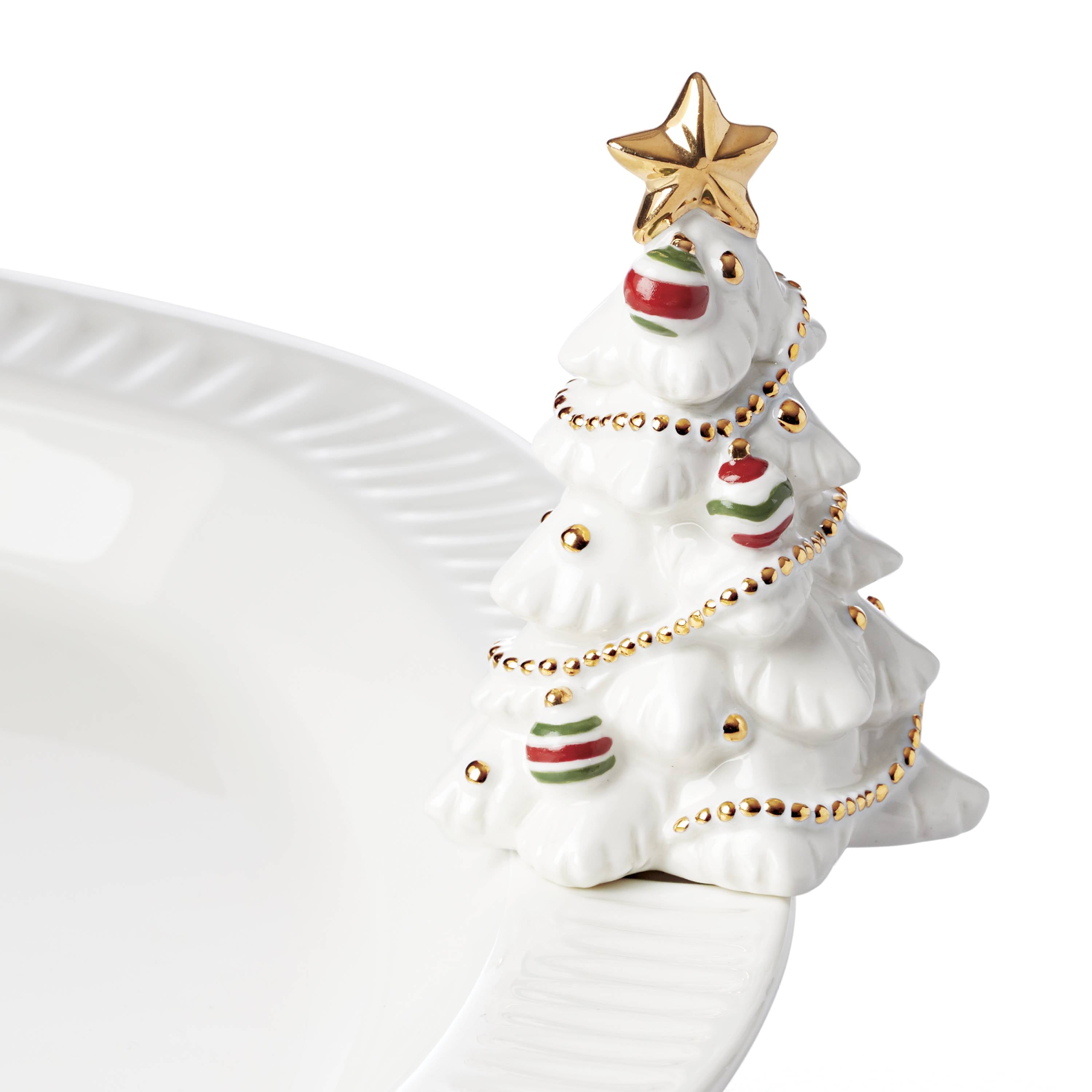 Profile Popper Christmas Tree Charm with 24k Gold Accents, Porcelain D