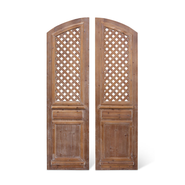 Arched Lattice Work Panels - Set of 2 – English Elm