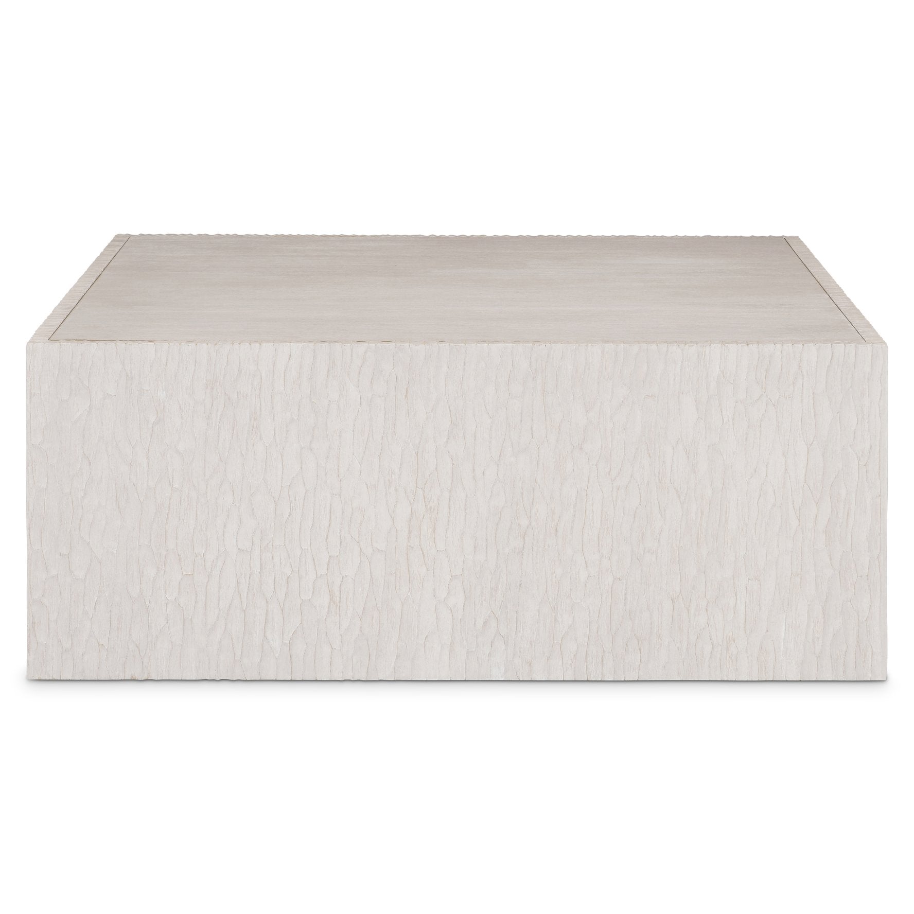 Bernhardt Solaria Square Cocktail Table—44" Weathered Bone Chiseled Ca