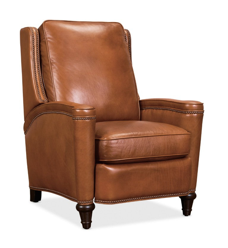 Rylea Valencia Top-Grain Leather Manual Push Back Recliner With Wingba
