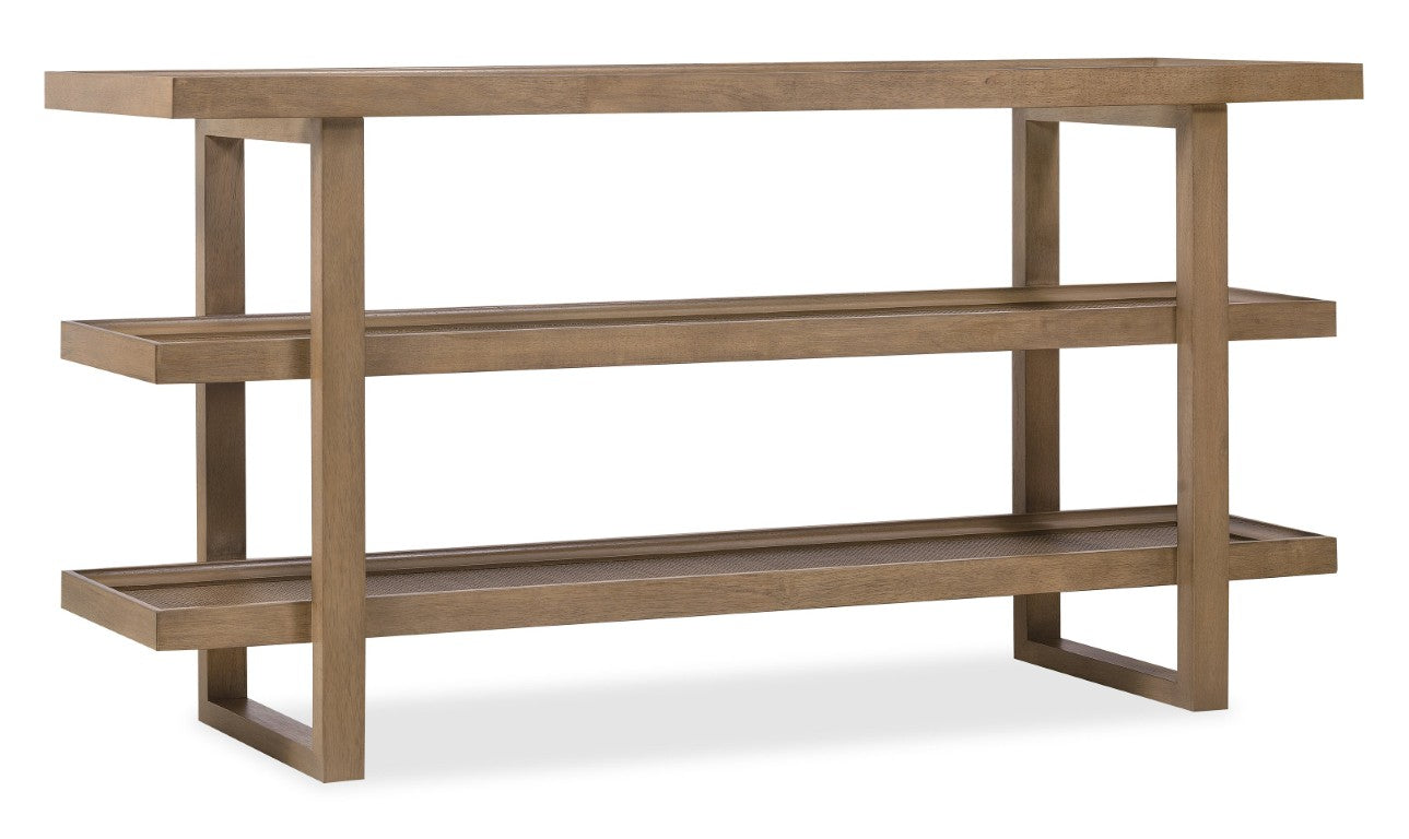 Sonnet Console Table - Elegant Minimalist Design with Glass Top, Cane