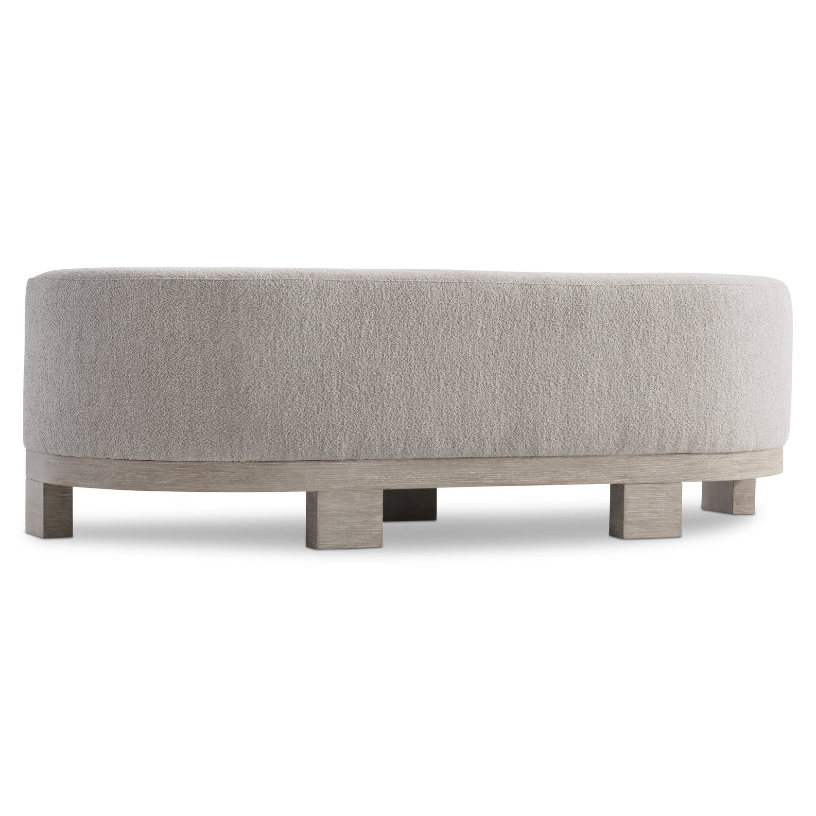 Bernhardt Demilune Prado Bench In Tawny – Curved Upholstered Seating,