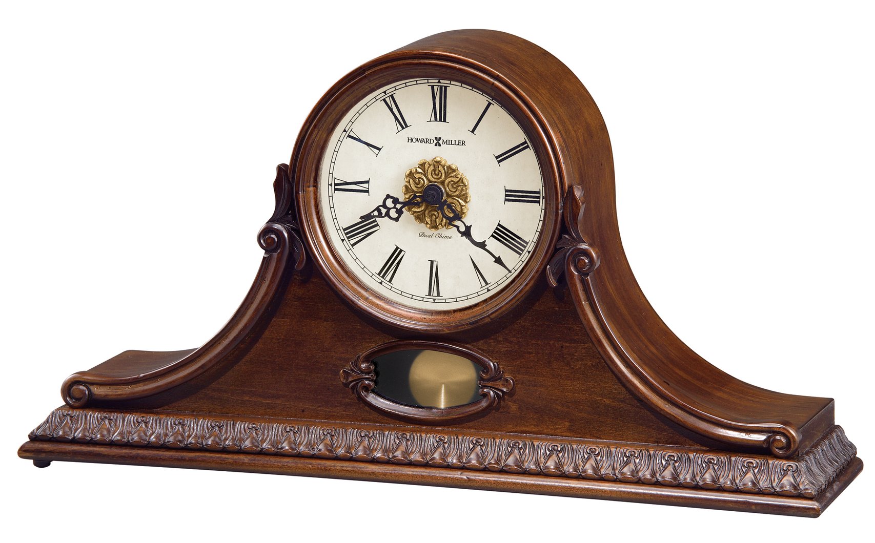 635144 Elegant Hampton Cherry Mantel Clock with Dual-Chime Movement an
